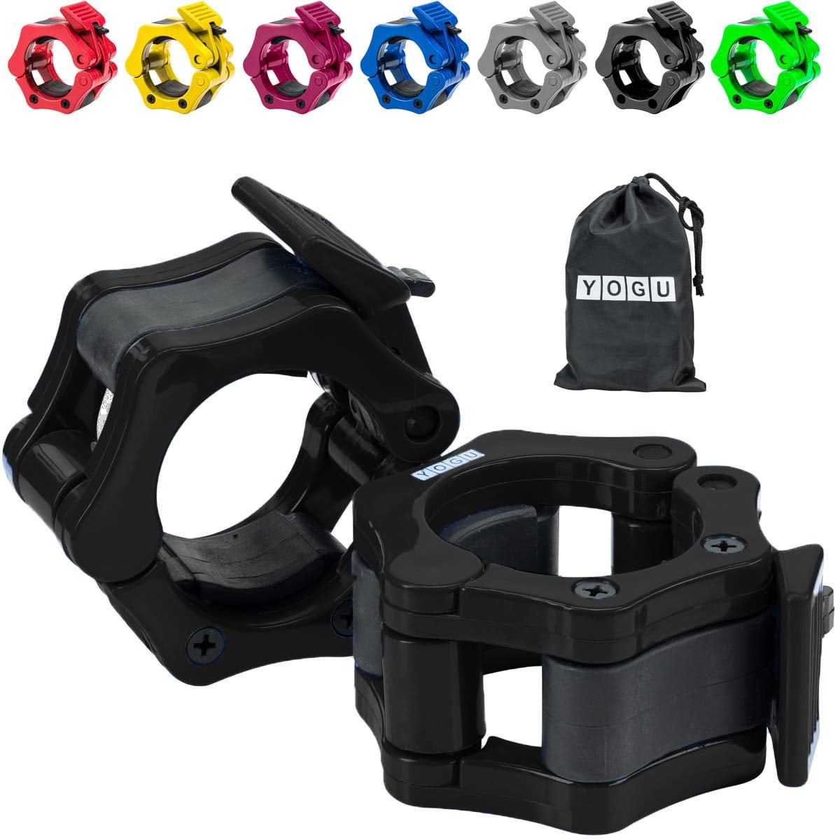 YOGU 2" Olympic Barbell Collars (Pair) Solid Nylon Locking Barbell ...