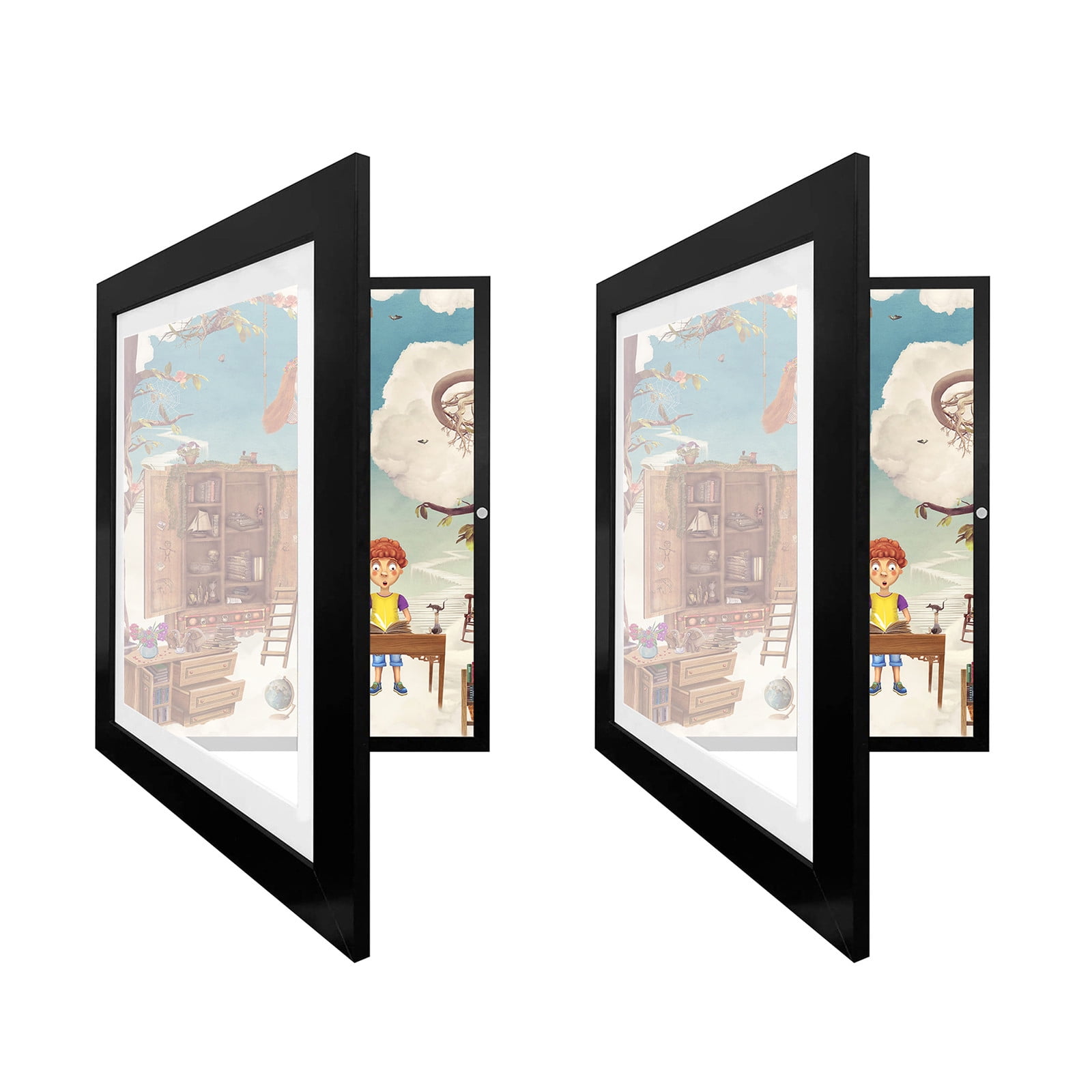 YOHAVEN 2PCS Openable Art Frame Display, A4 Handicraft Drawing Storage ...