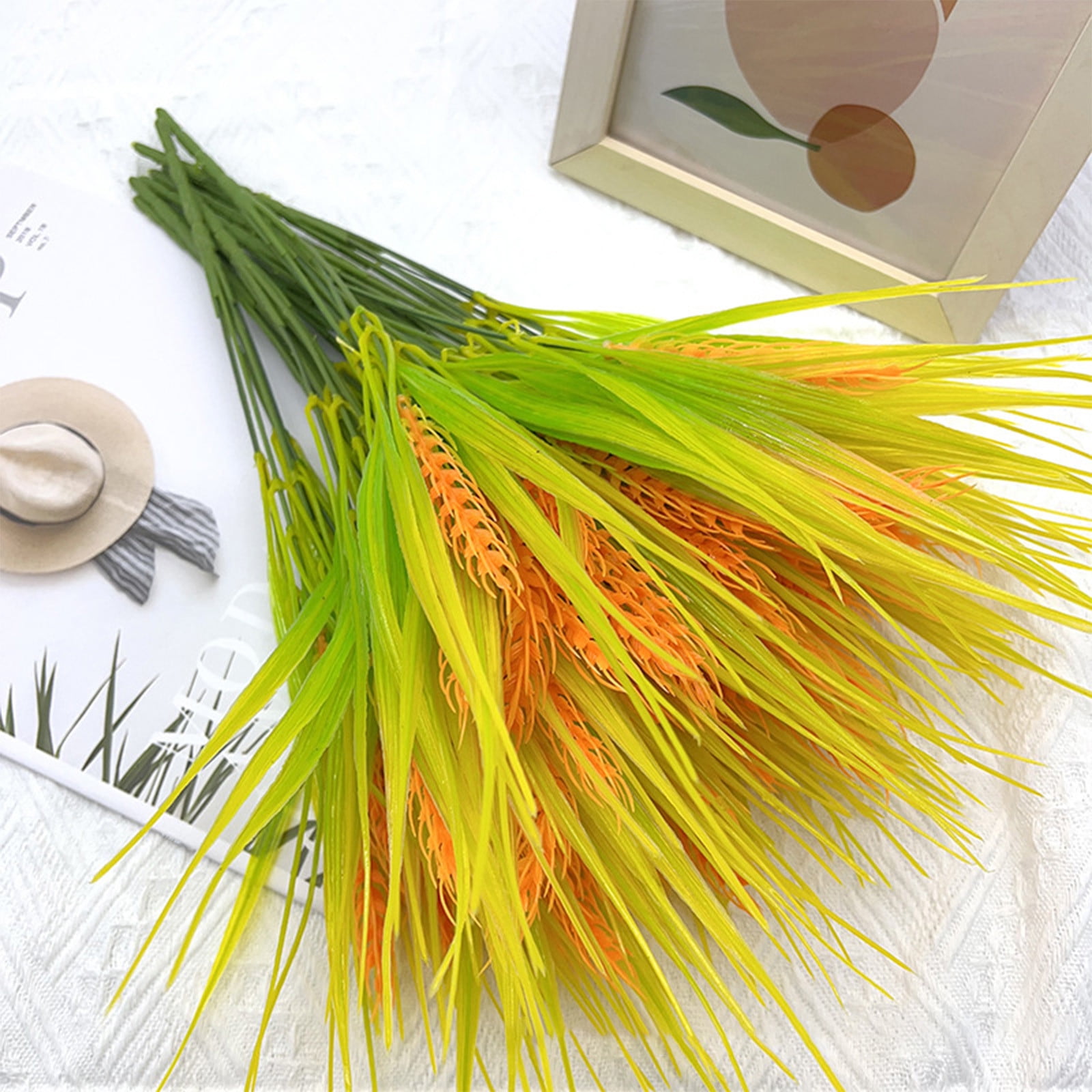YOHAVEN 5 Artificial Wheat Ears Stems for Rustic Farmhouse Home Decor ...