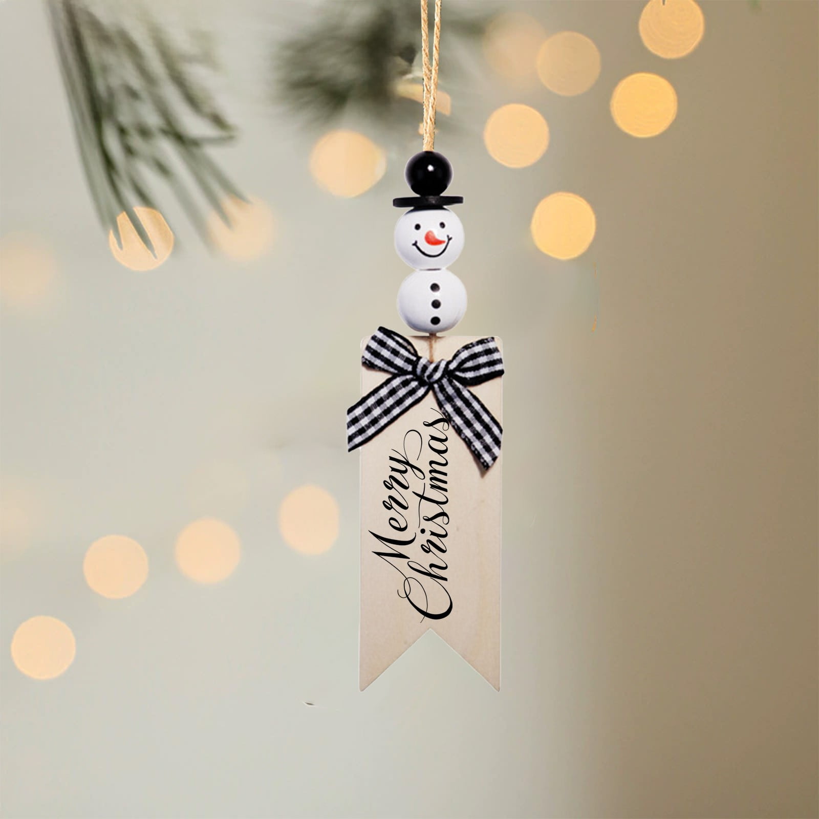YOHAVEN 6.7x1.2" Wooden Christmas Ornament Tag Writable Drawable DIY ...