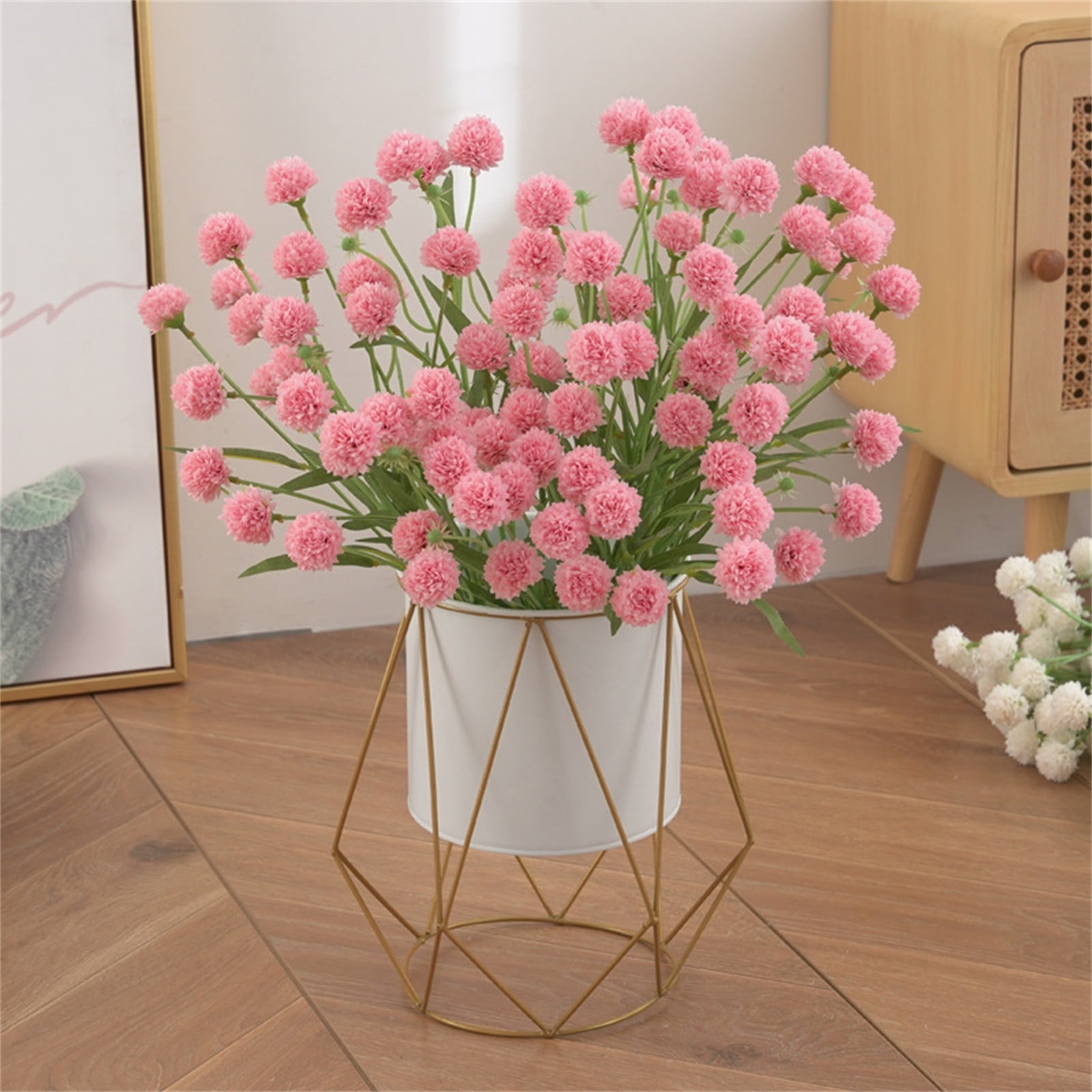 YOHAVEN Artificial Silk Flower Bouquet, Realistic 19.3" Wedding ...