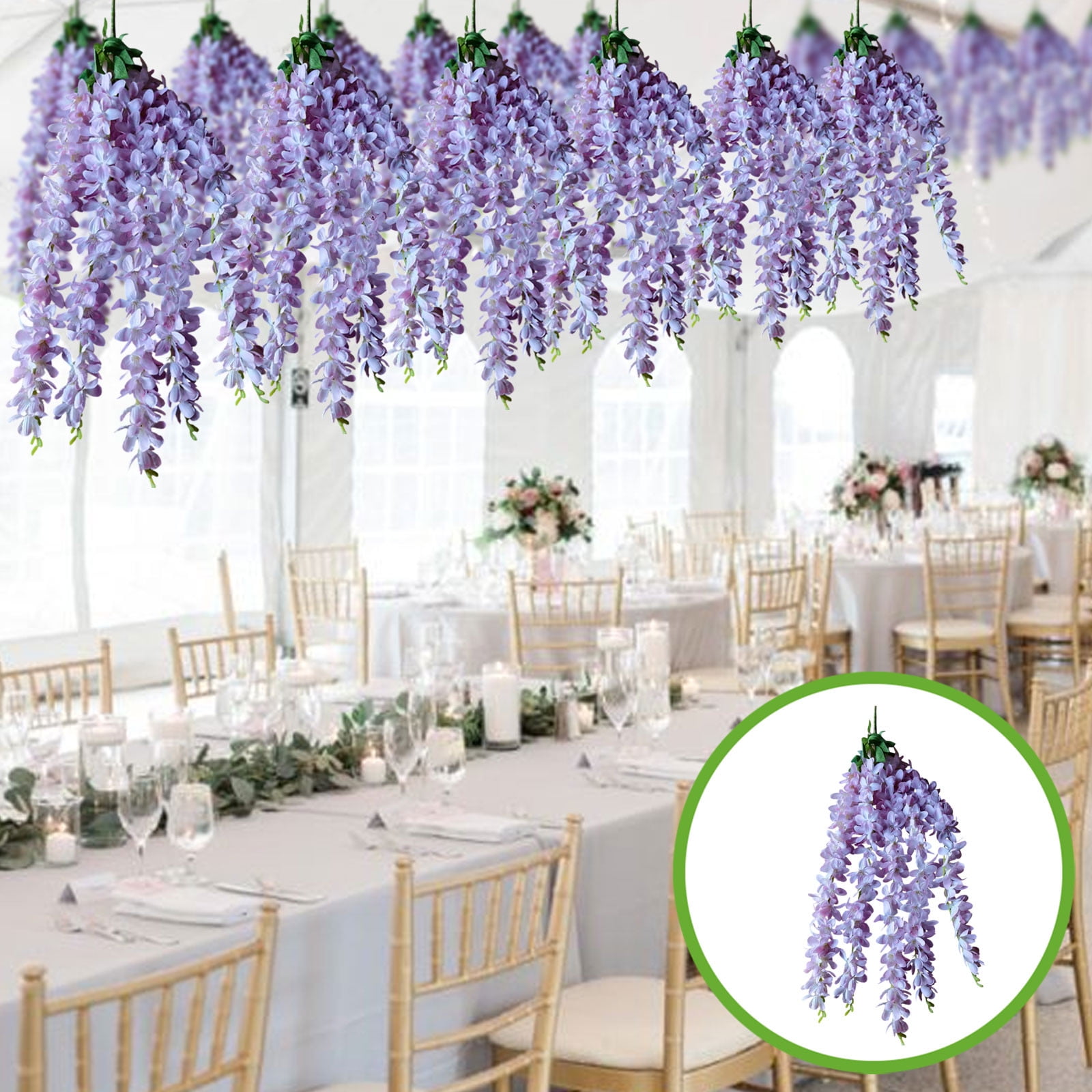 YOHAVEN Artificial Thai Orchid Ceiling Flower Vine Strings, Wedding ...