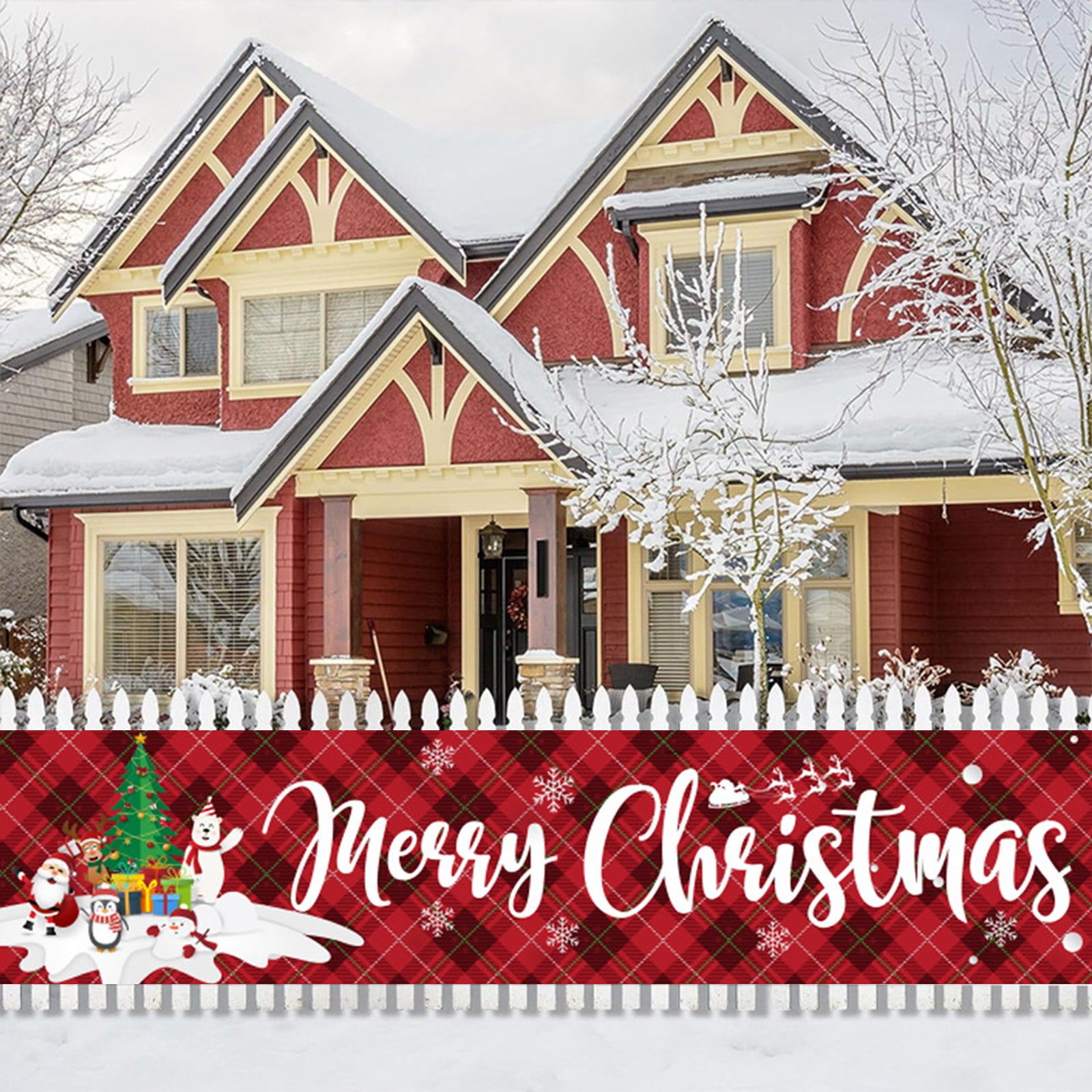 YOHAVEN Christmas Banner Large 20"x98" Merry Xmas Outdoor Decorations ...