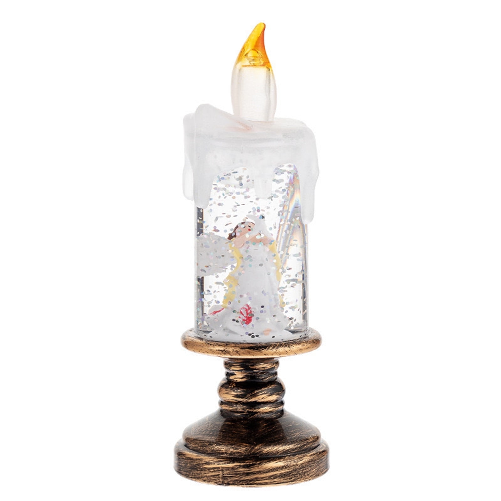 YOHAVEN Christmas Candle Lights Decorations, Glittering Crystal Candle ...