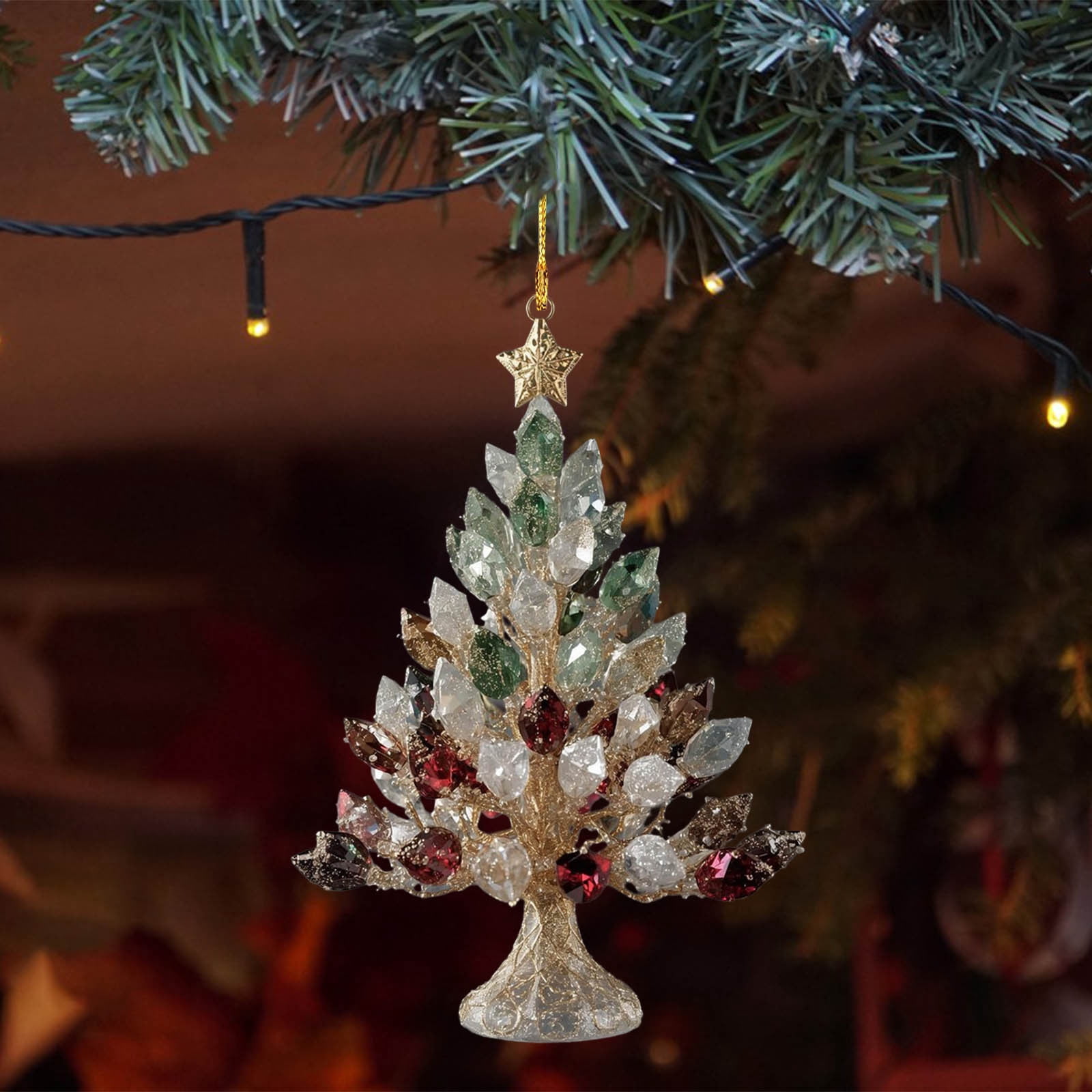 YOHAVEN Christmas Ornaments Acrylic Plane Pendant, Flat Tree Hanging ...
