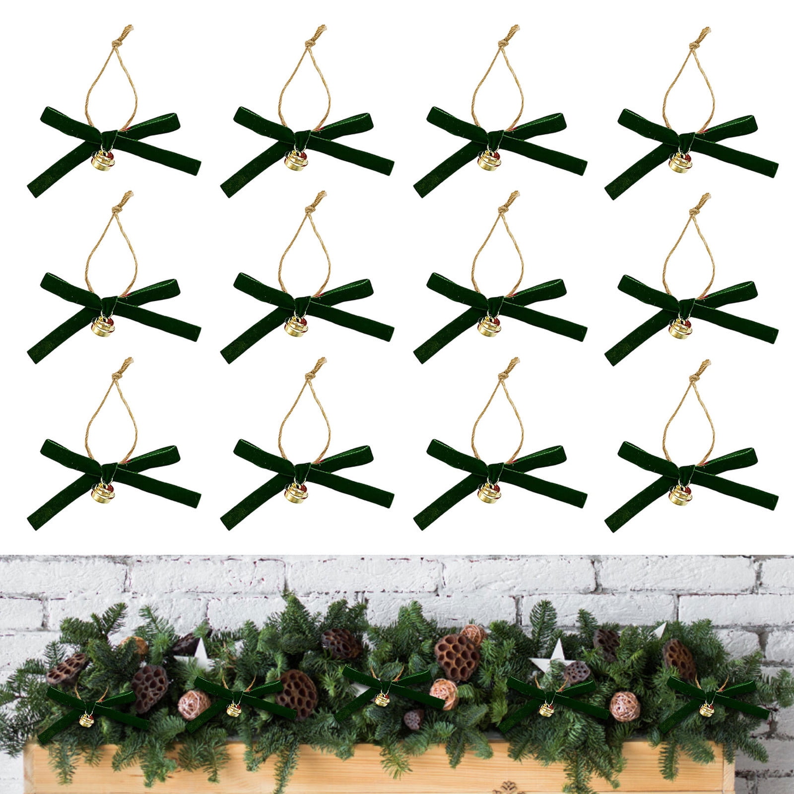YOHAVEN Christmas Tree Bow Pendant Holiday Gift Wrapping Decoration ...