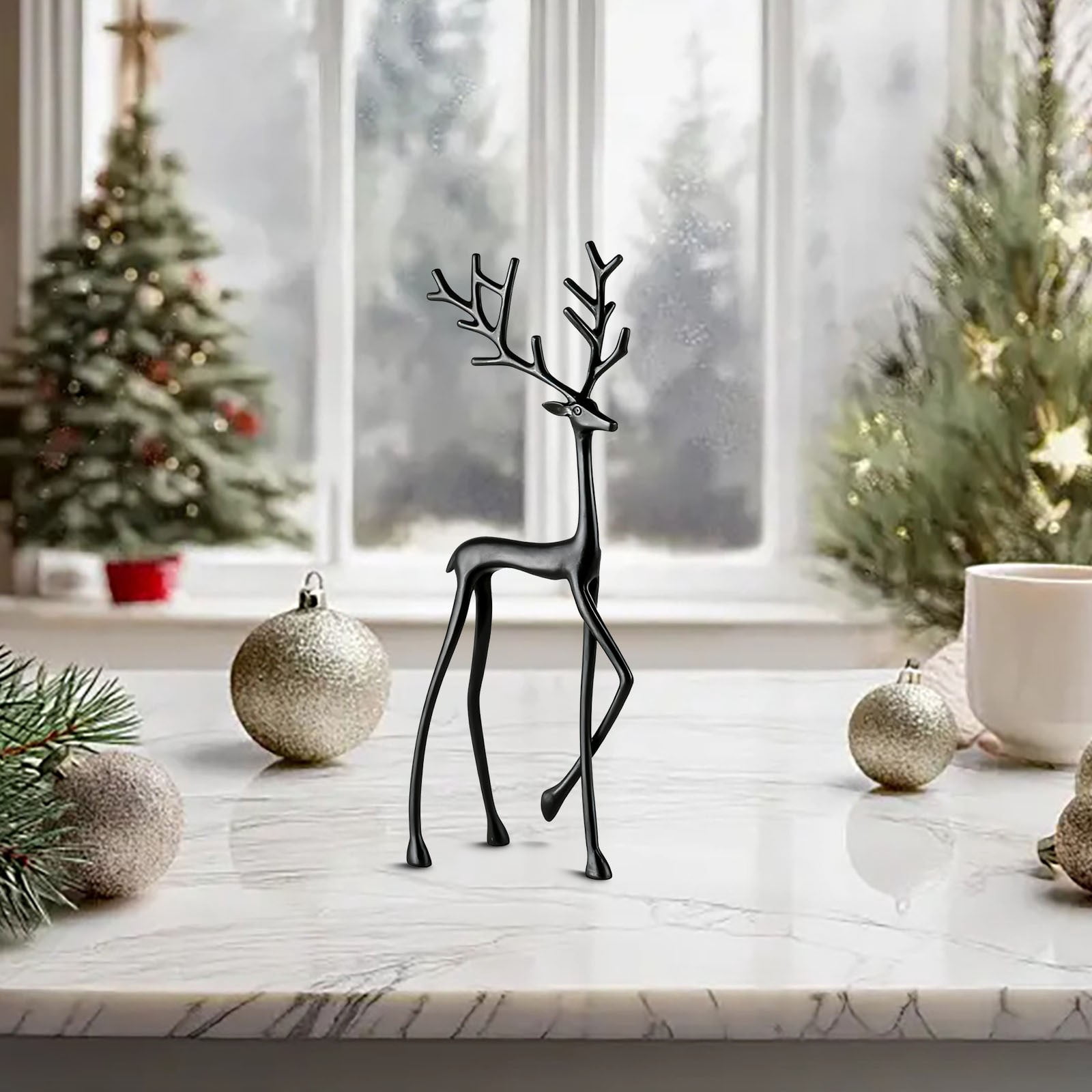 YOHAVEN European-style Imitation Metal Deer Statue for Entryway Decor ...