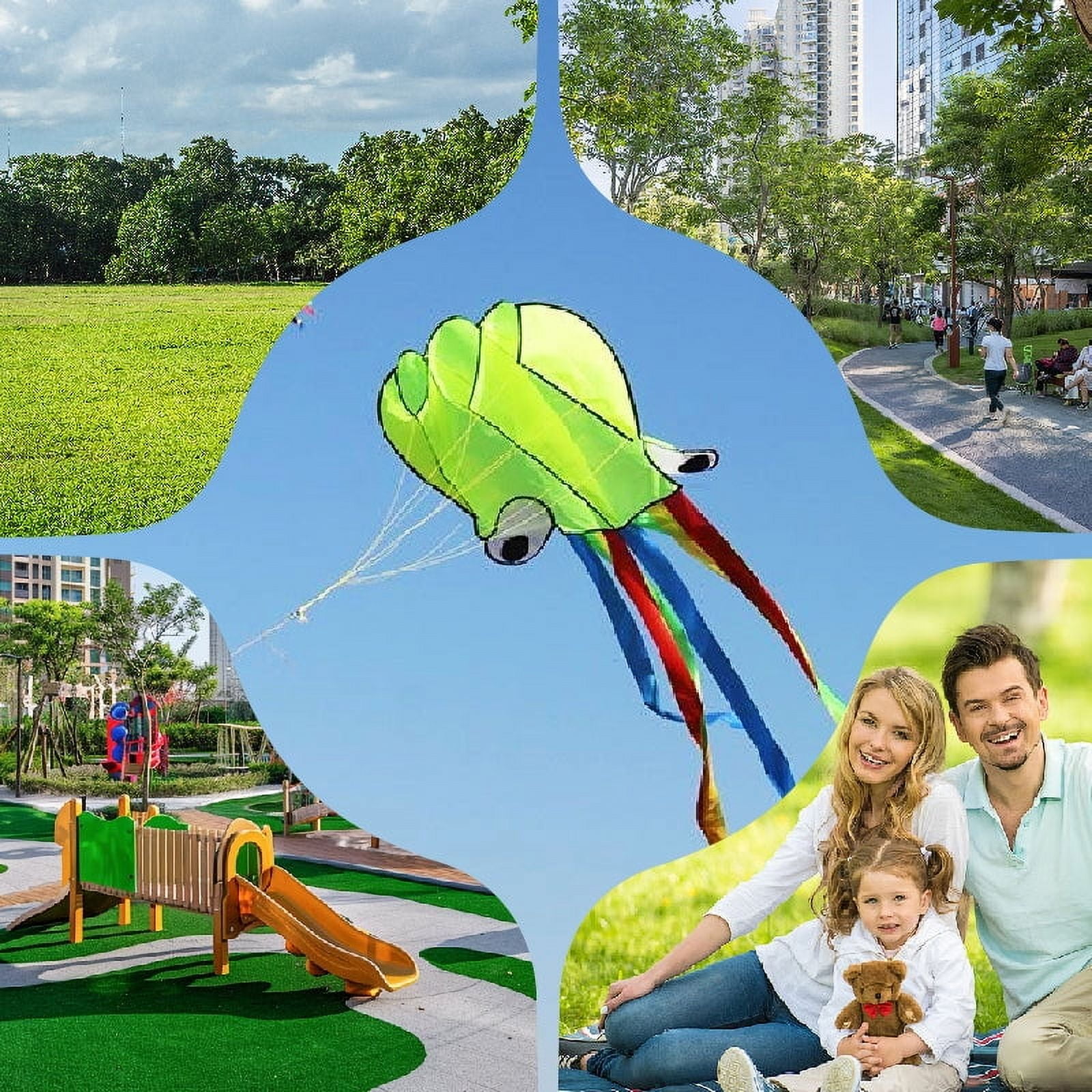 YOHAVEN Octopus Kite for Outdoor Fun, Easy-to-Fly Stunt Nylon Kite for ...