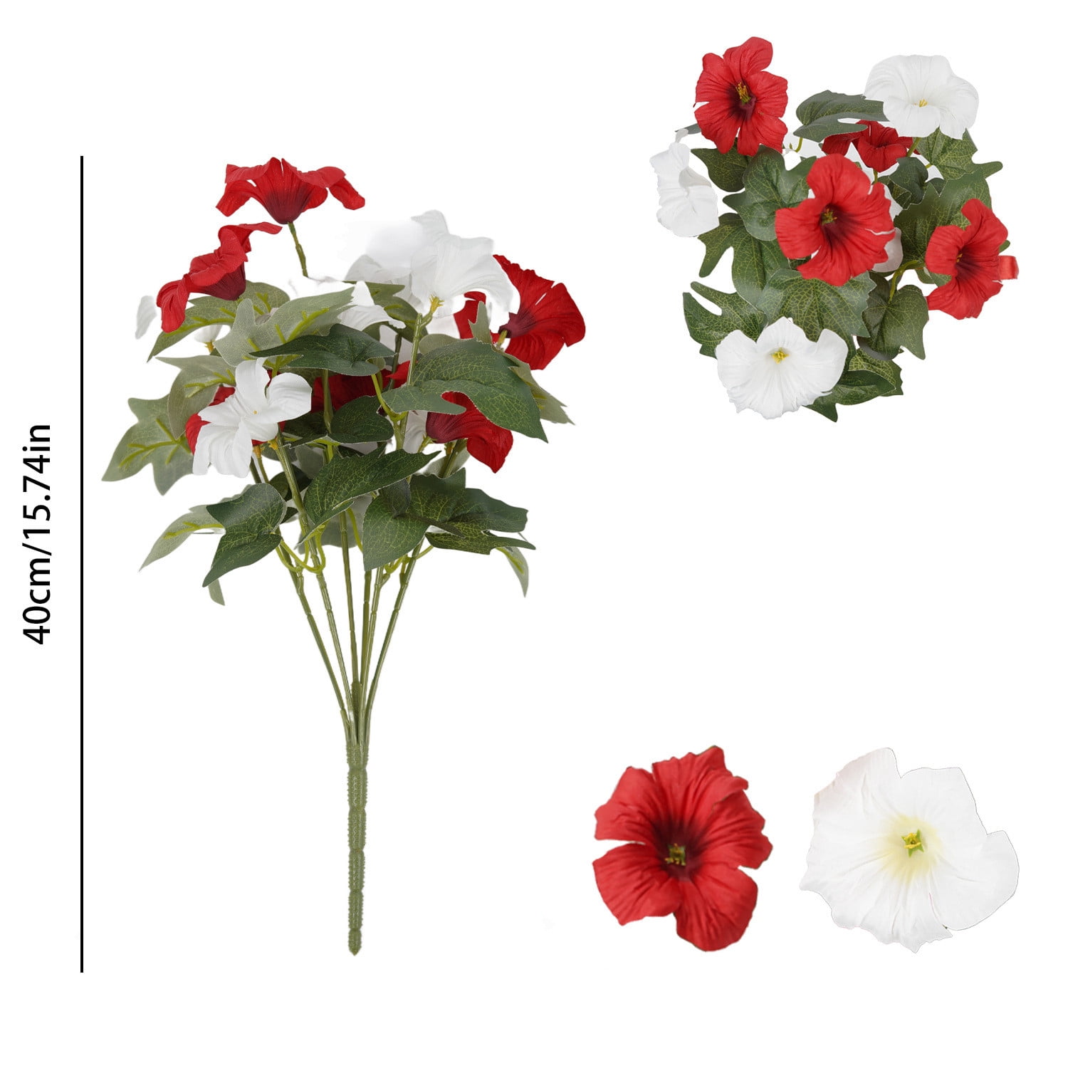 YOHAVEN Realistic Artificial Morning Glory Silk Flowers For Home ...