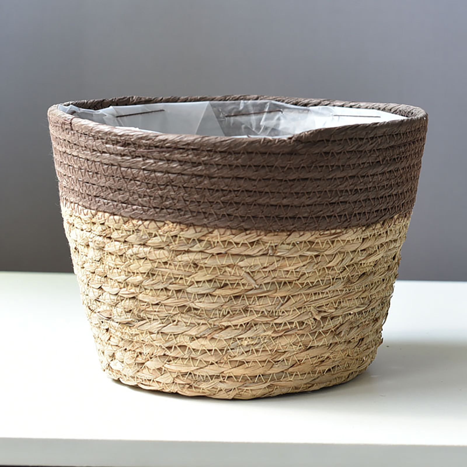 YOHAVEN Woven Plant Basket Large Storage Basket Planter Pot Cover Round ...