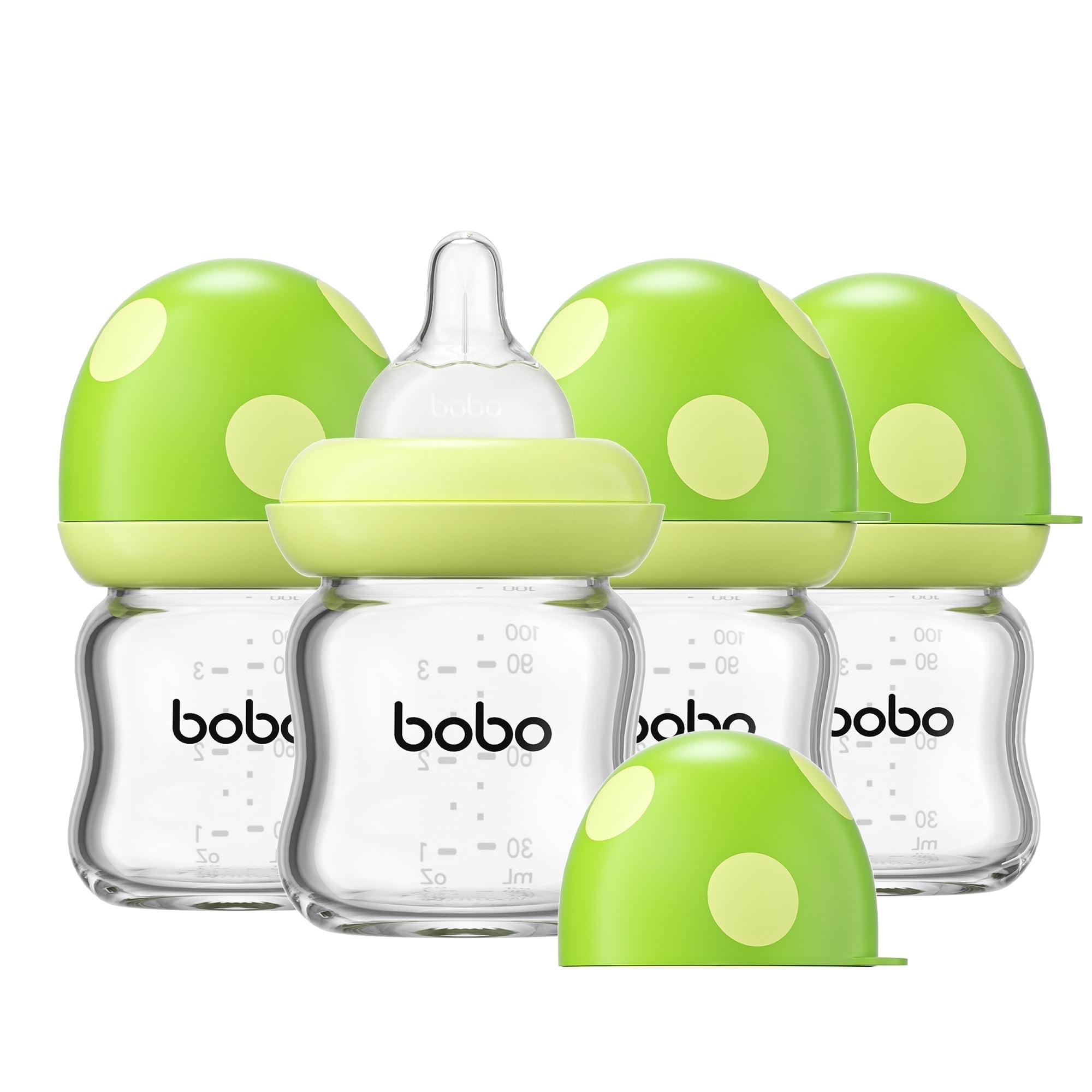 YOHKOH Glass Baby Bottles,Slow Flow Nipple,for Newborns,Green,4 oz,4pk ...