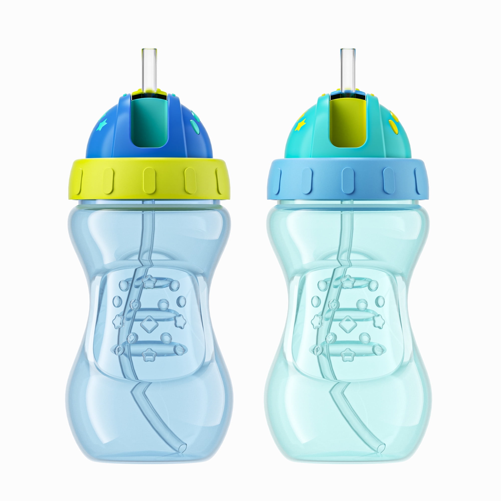 YOHKOH No-Spill Sippy Cups,Soft Straw - 10 Ounce Bottle- Training Sippy ...