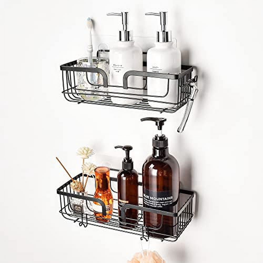 YOHOM Shower Caddy Rack Adhesive Bathroom Shelf Organizer with Hooks ...