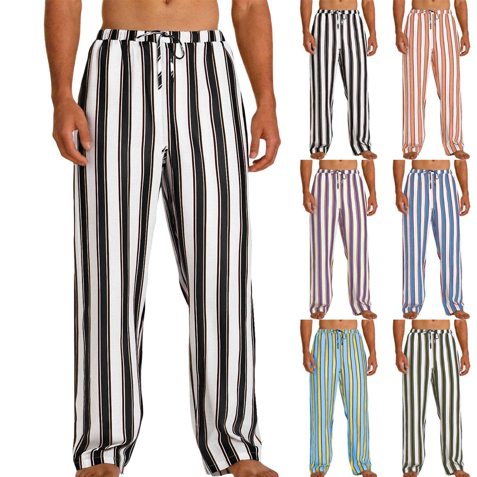 YOIAVAIOY Men's Sleep Pajama Pants Long Funny Lounge Pants Trendy ...