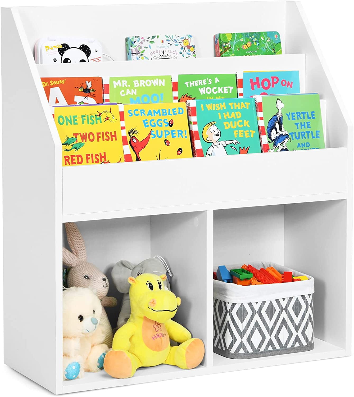 YOJFOTOOU. Kids Bookshelf, Wooden Toy Storage Cabinet Organizer with ...