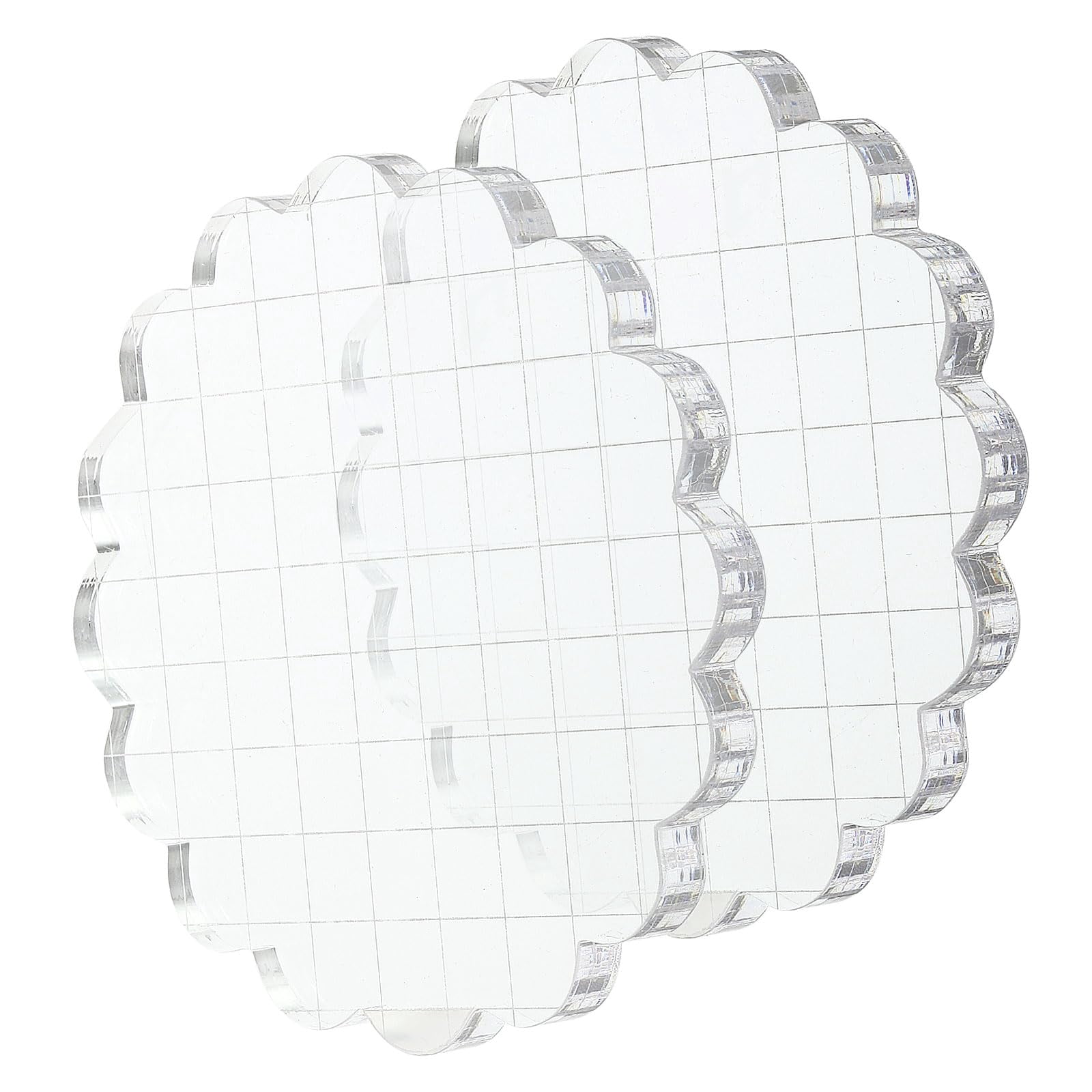 YOKIVE 2 Pack 4" Acrylic Stamp Block with Grid Lines Decorative ...