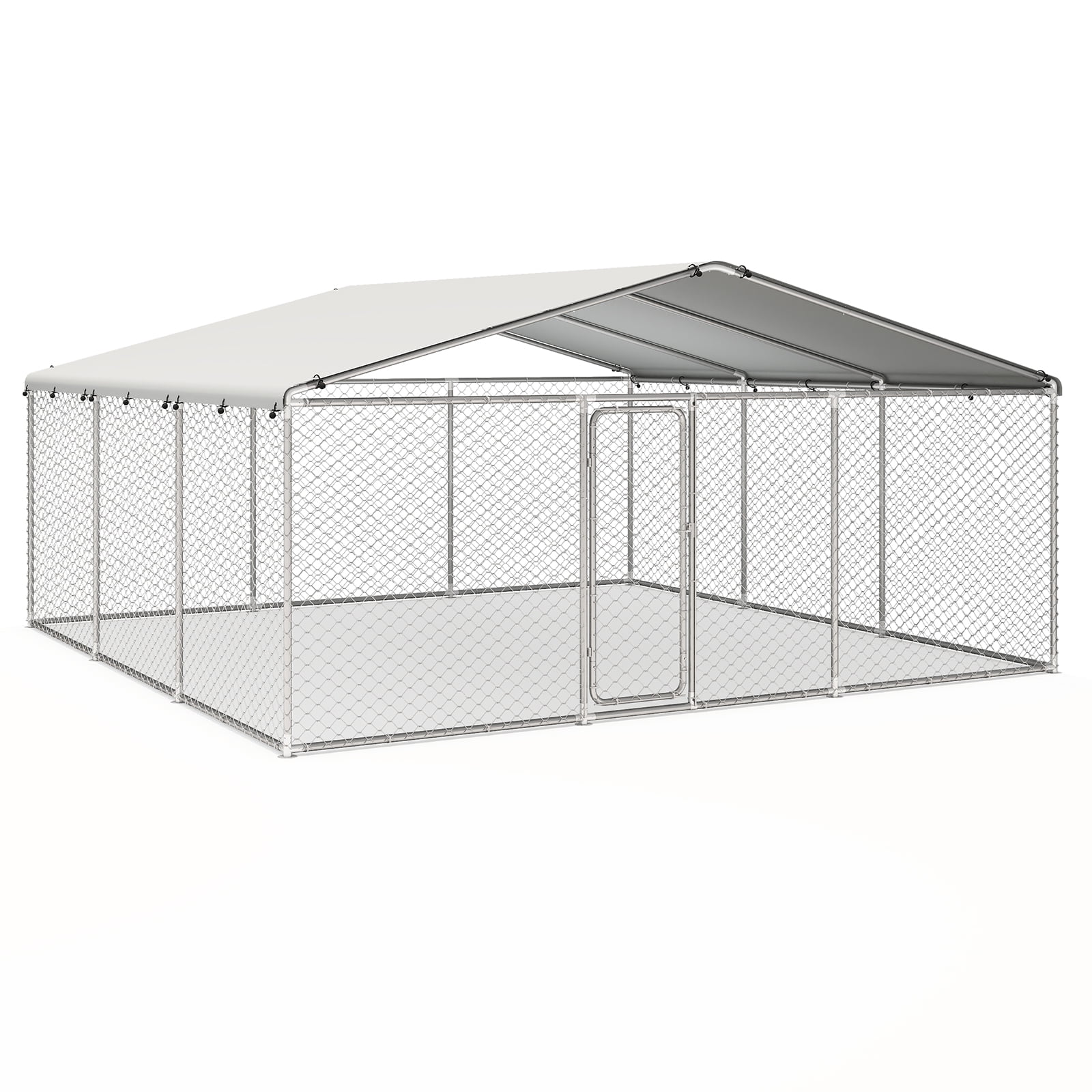 YOKWOK 15.3x15.3ft Outdoor Dog Kennel Heavy Duty Metal Dog Pet ...