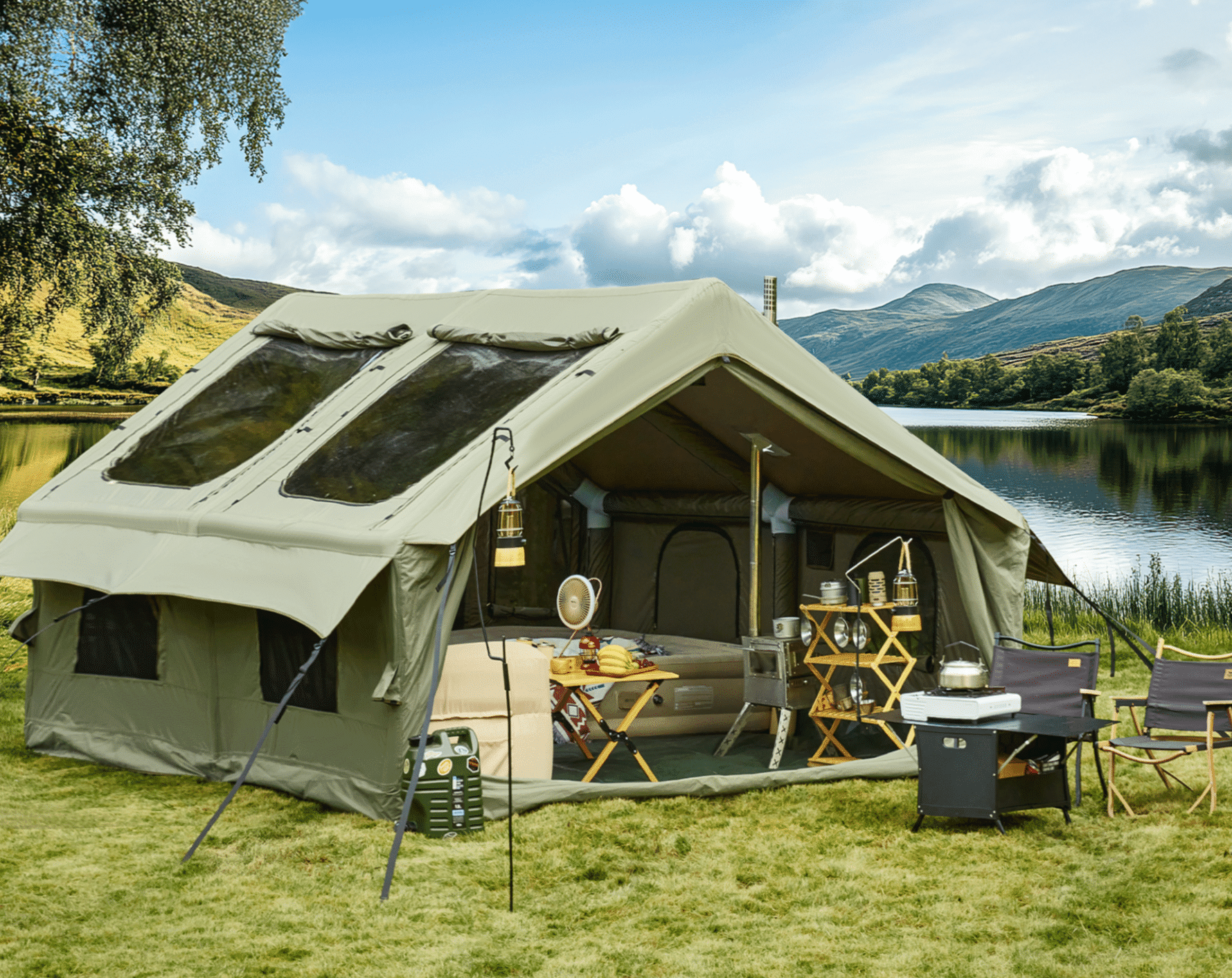 EROMMY 13X10 FT Inflatable Tents for Camping, 8 People Easy to Build ...