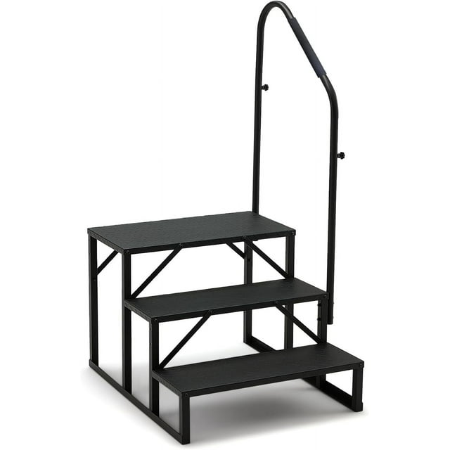 YOLENY 3-Step RV Steps with Handrail, 660 LBS Metal RV Stairs with ...