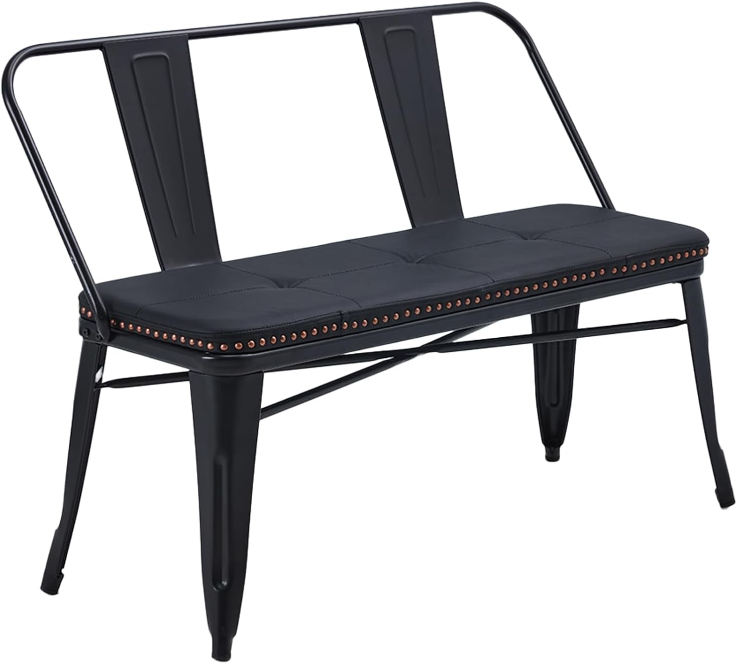 YOLENY Dining Bench, Entryway Bench with Back, Farmhouse Metal Dining ...