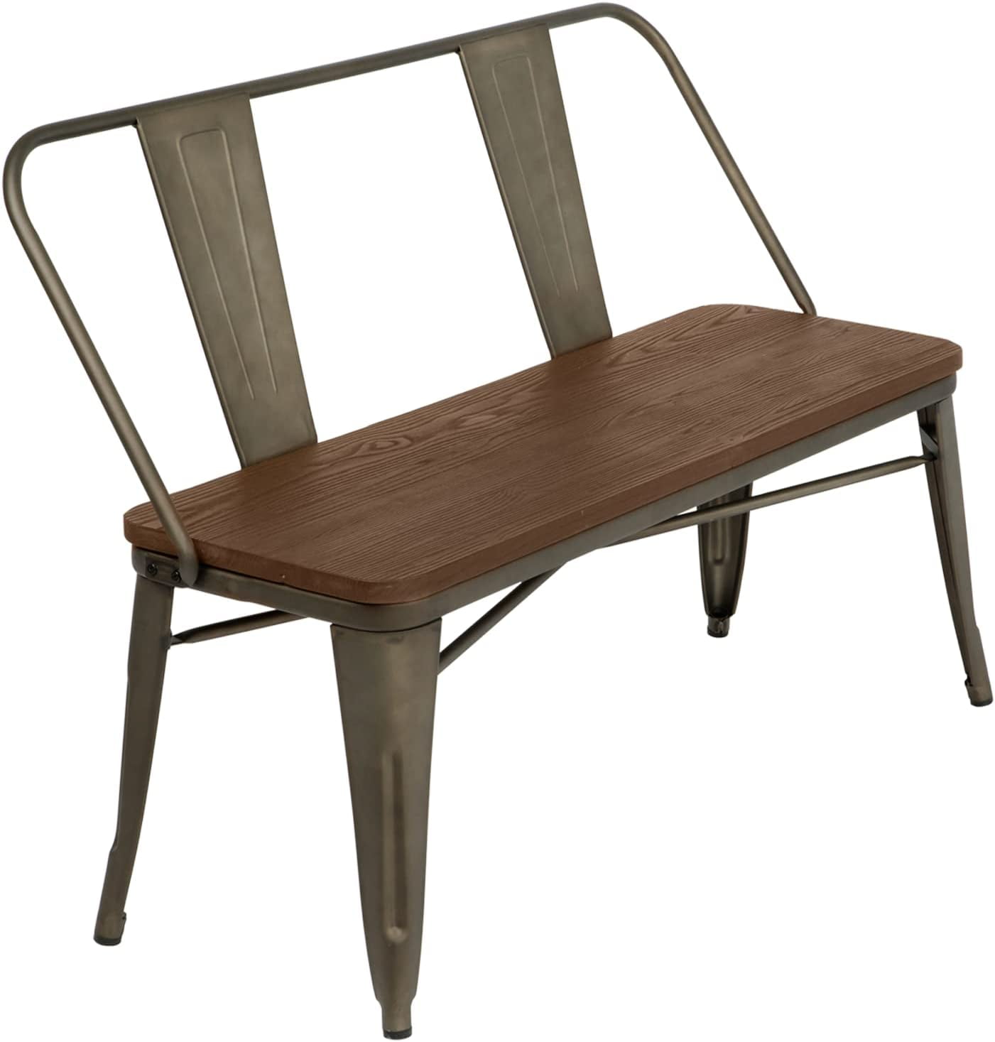 YOLENY Dining Bench, Farmhouse Metal Entryway Chair with Back ...
