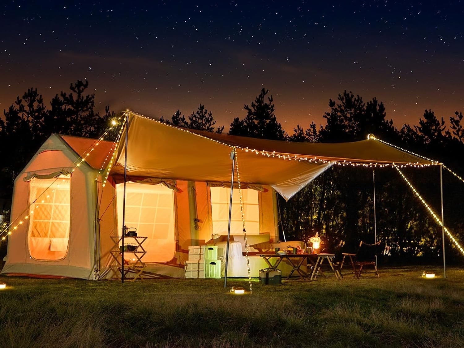 EROMMY 8-Person Camping Tent with Hand Pump, Inflatable Tents for ...