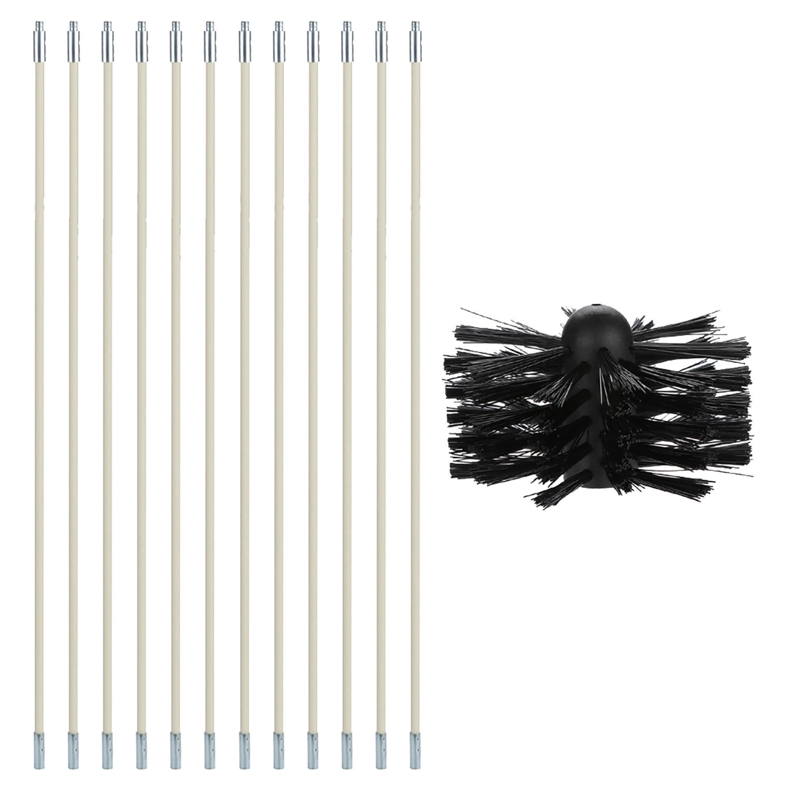 YOLOKE 4 Inch Chimney Pipe Cleaner Brush Set, Chimney Cleaner Sweep Kit ...