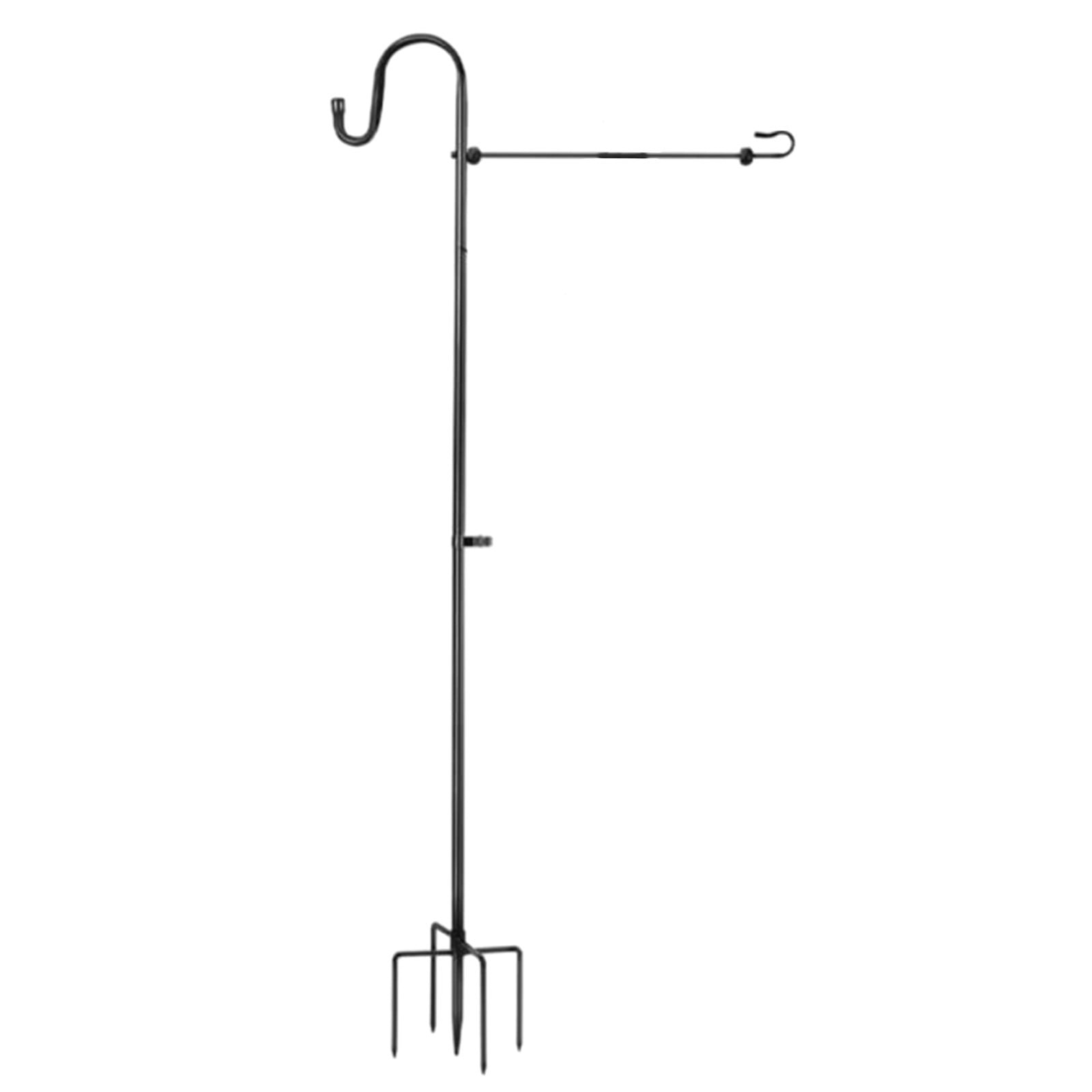 YOLOKE Black Stainless Steel Garden Flag Stand with Hook - 48 ...