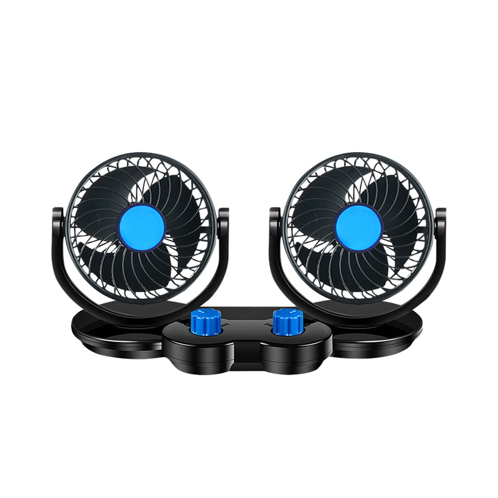 YOLOKE Car Fan - 12V/USB Portable Rocking Head Fan with Double Switches ...
