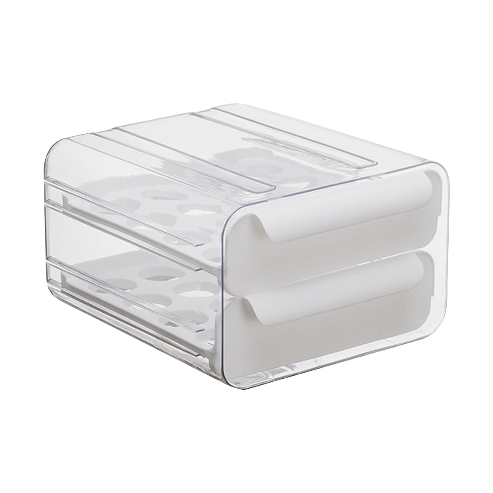 Yoloke Clear Plastic Fridge Organizer with Lid & Handle - Stackable ...