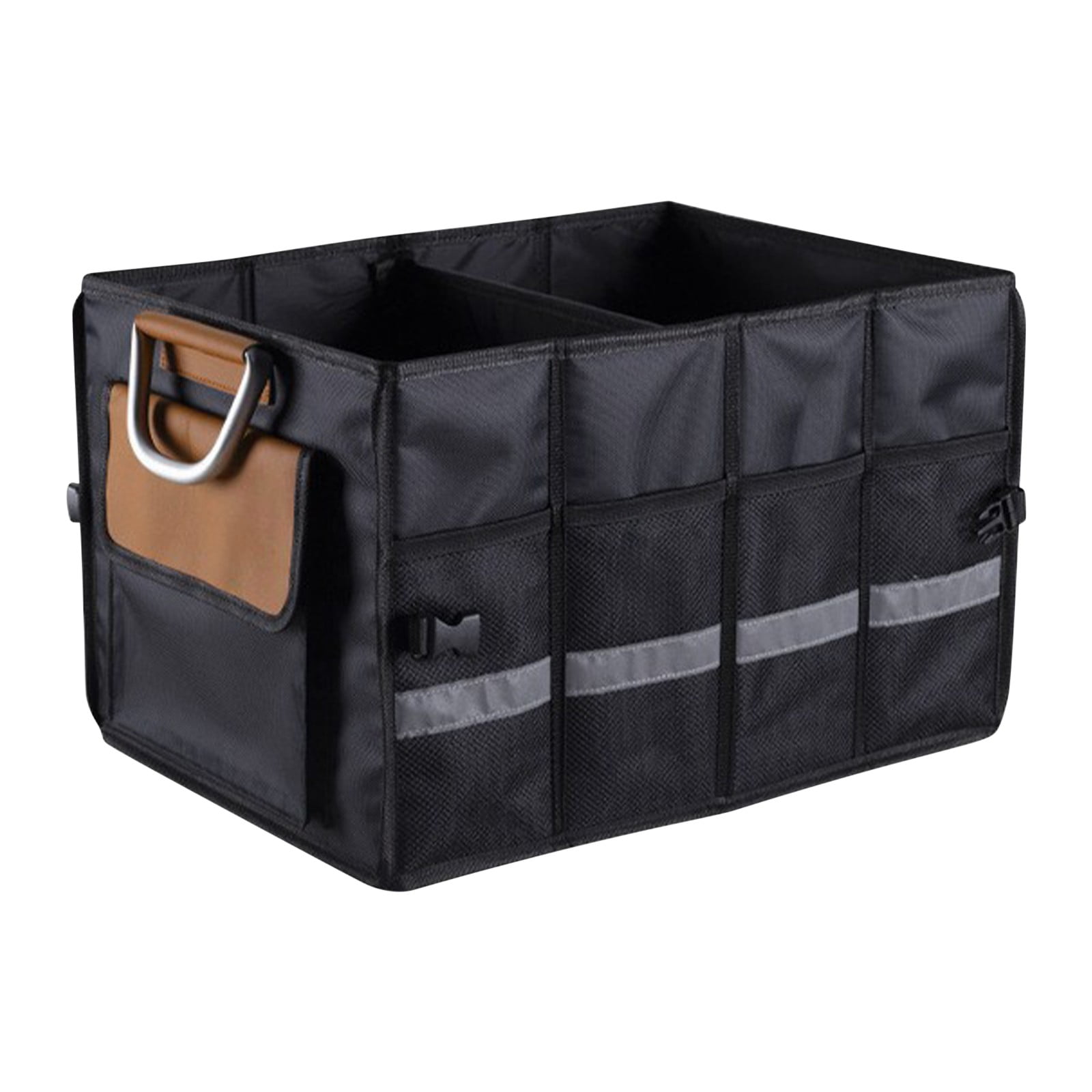YOLOKE Compact Black Car Trunk Organizer with Adjustable Straps ...