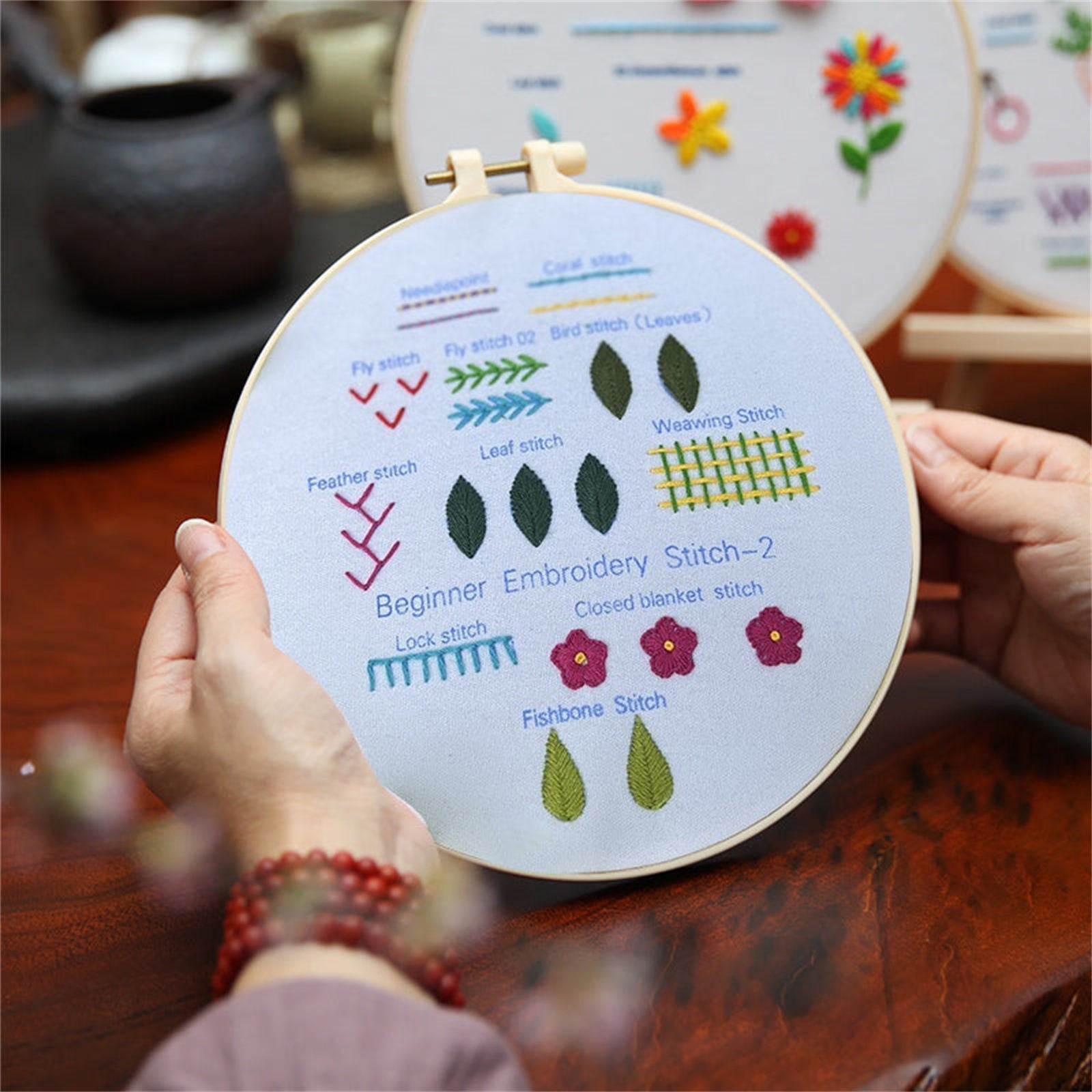YOLOKE Embroidery Diy Novice Teaching Materials Package Needle and ...
