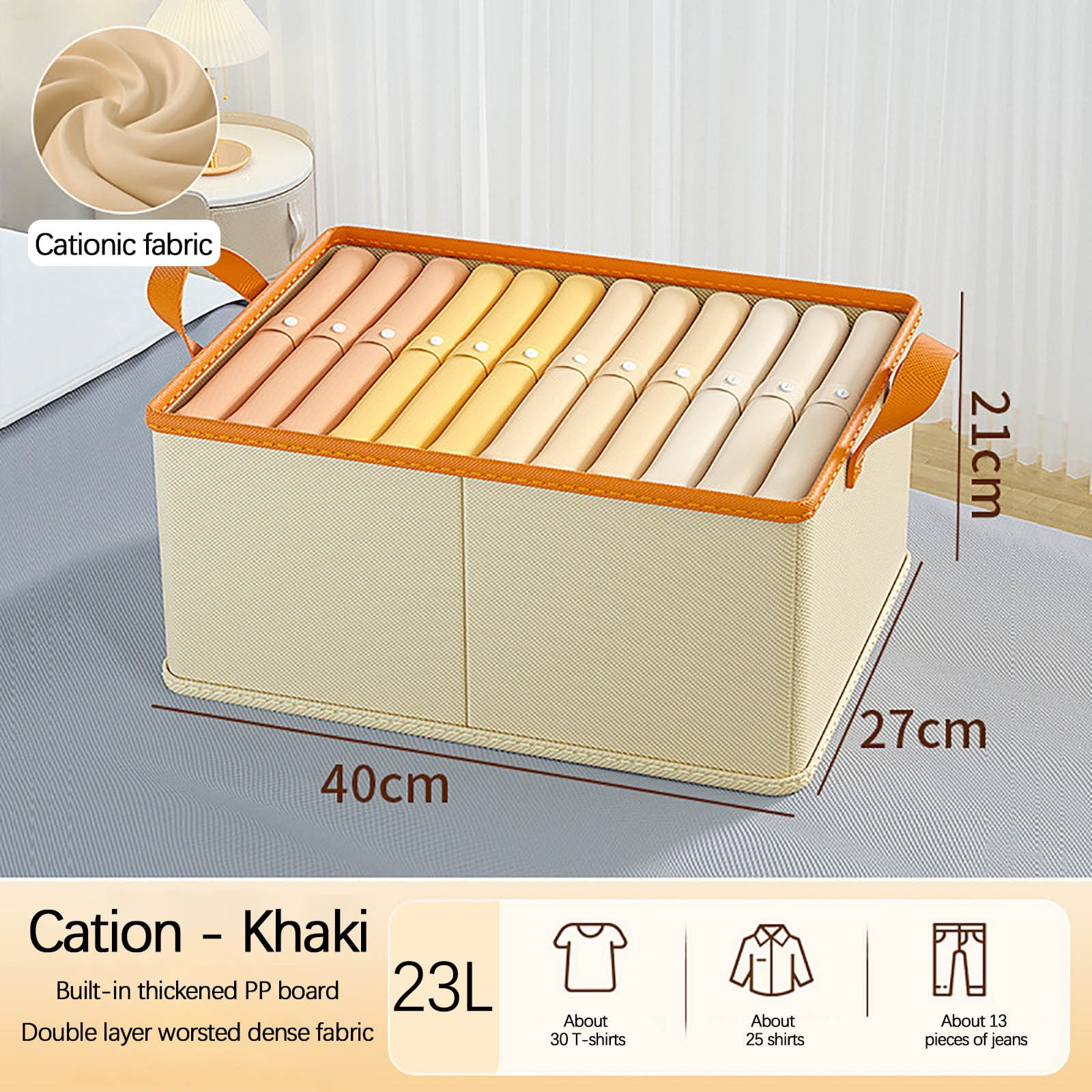 YOLOKE Foldable Closet Storage Box - Clothes and Pants Organizer Basket ...