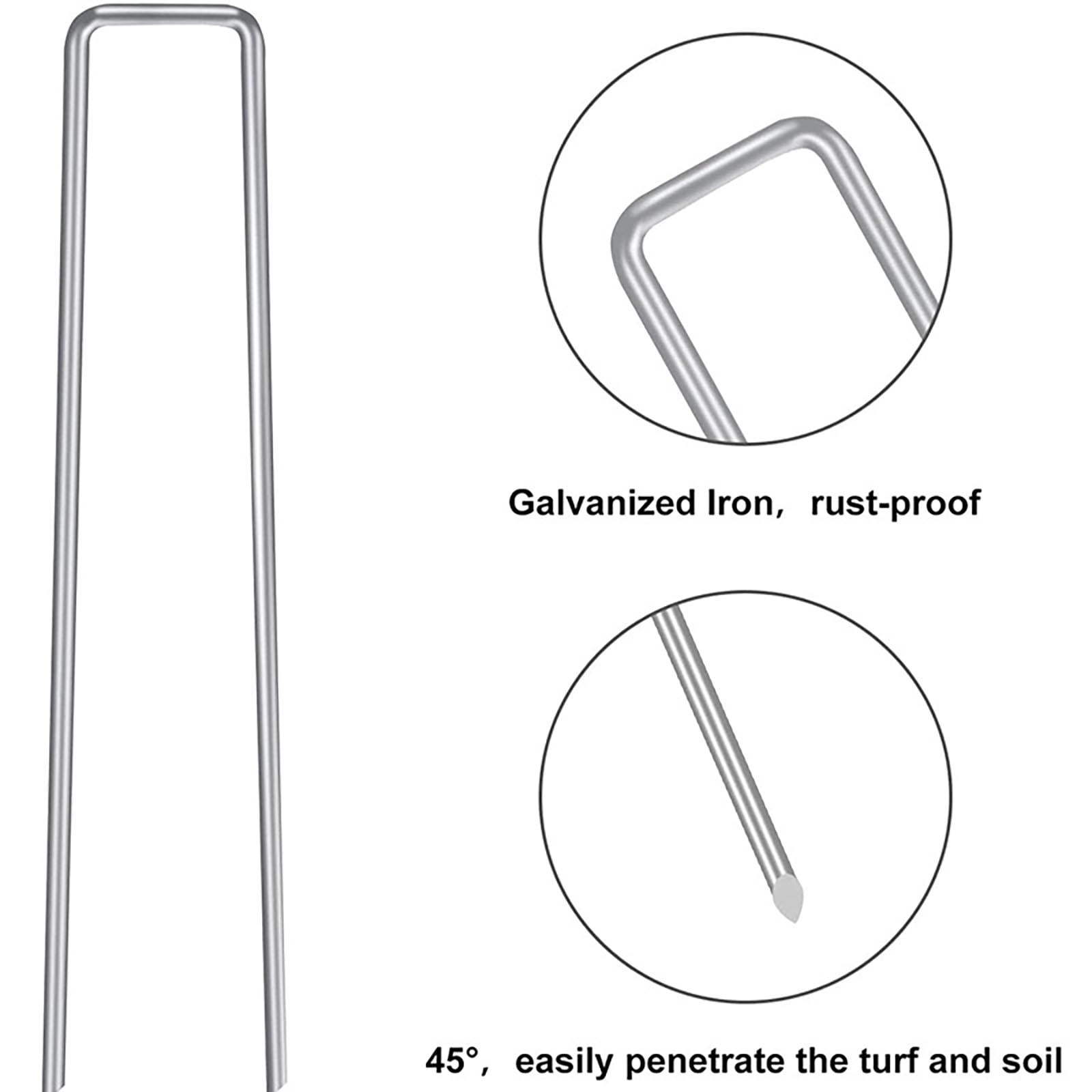 YOLOKE Garden Staples for Landscape Fabric, U-Shaped Galvanized Steel ...
