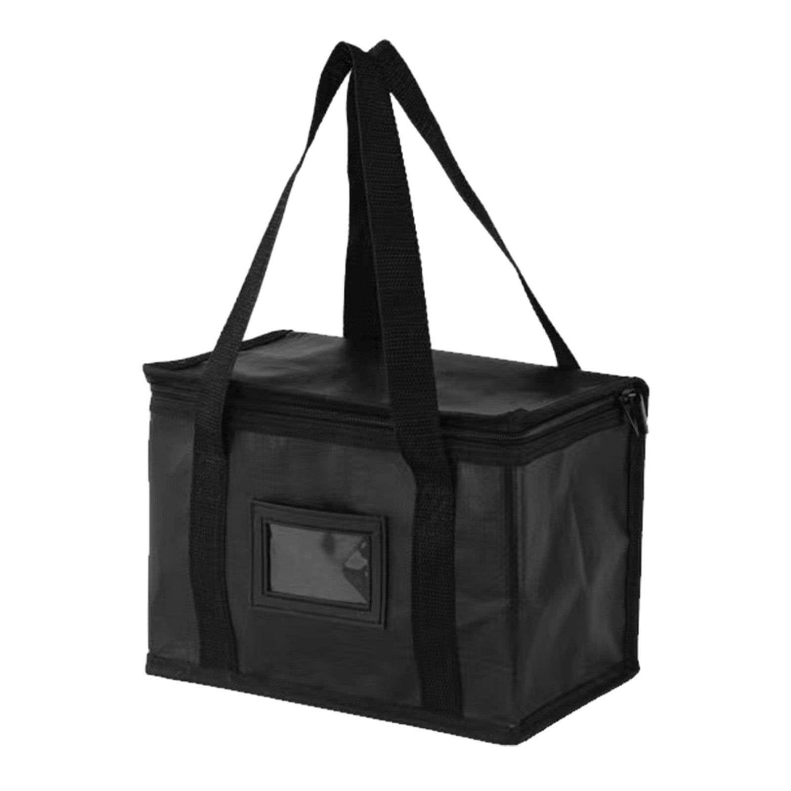 YOLOKE Insulated Lunch Bag and Shopping Carrier - Black PP Woven Fabric ...