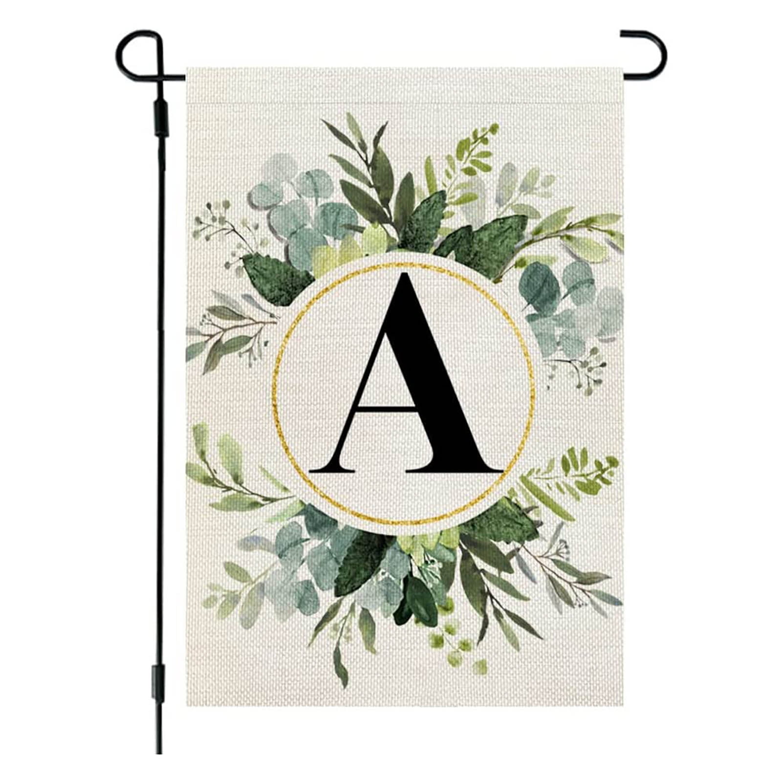 YOLOKE Letter A Garden Flag, 12x18 Inch Floral Garden Flag Garden ...