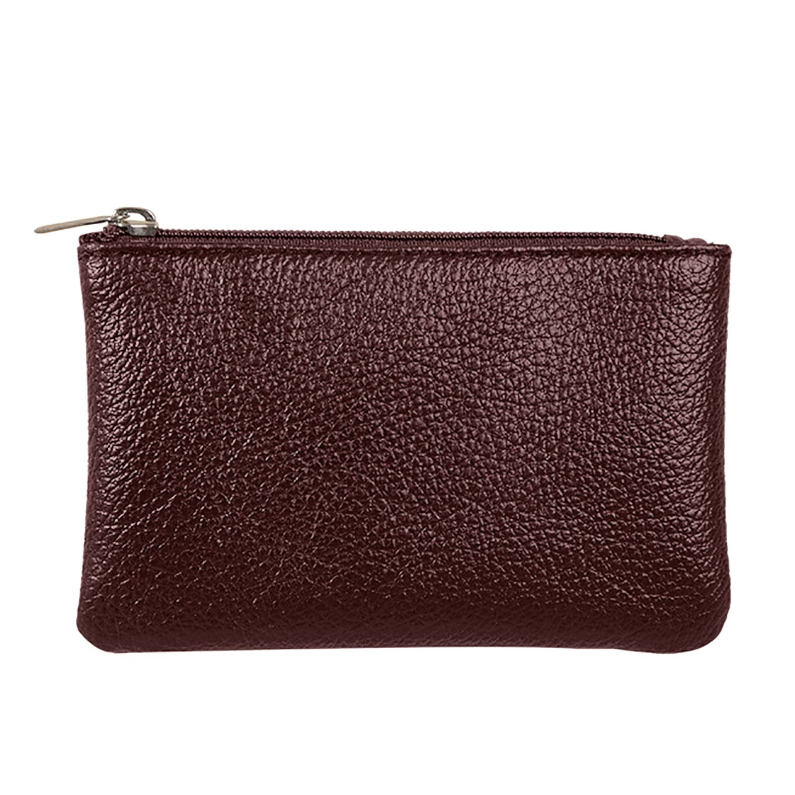 YOLOKE Lychee Pattern Zipper Coin Purse， Portable Change Wallet Slim ...