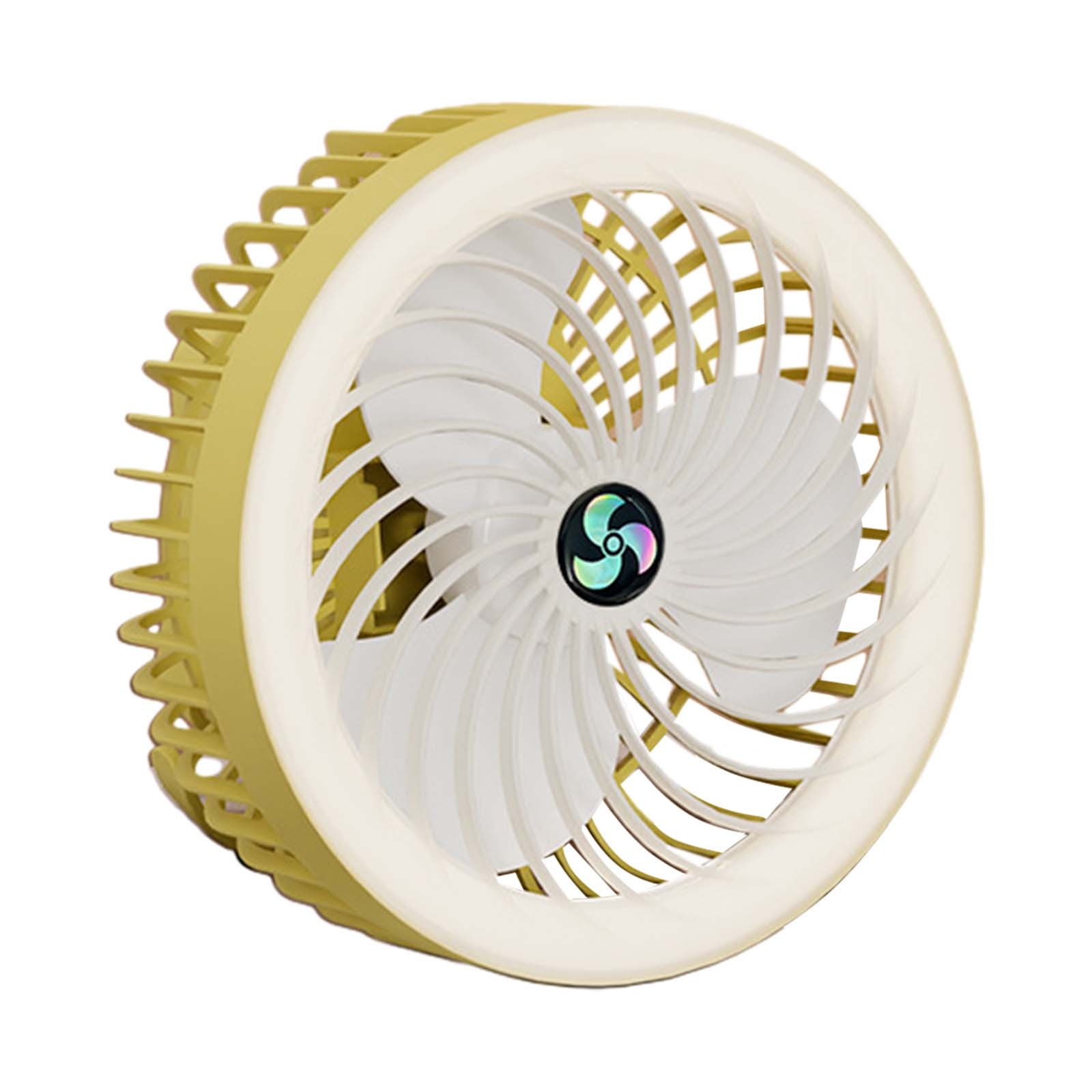 YOLOKE Rechargeable Camping Fan with LED Light - Portable USB Desk Fan ...