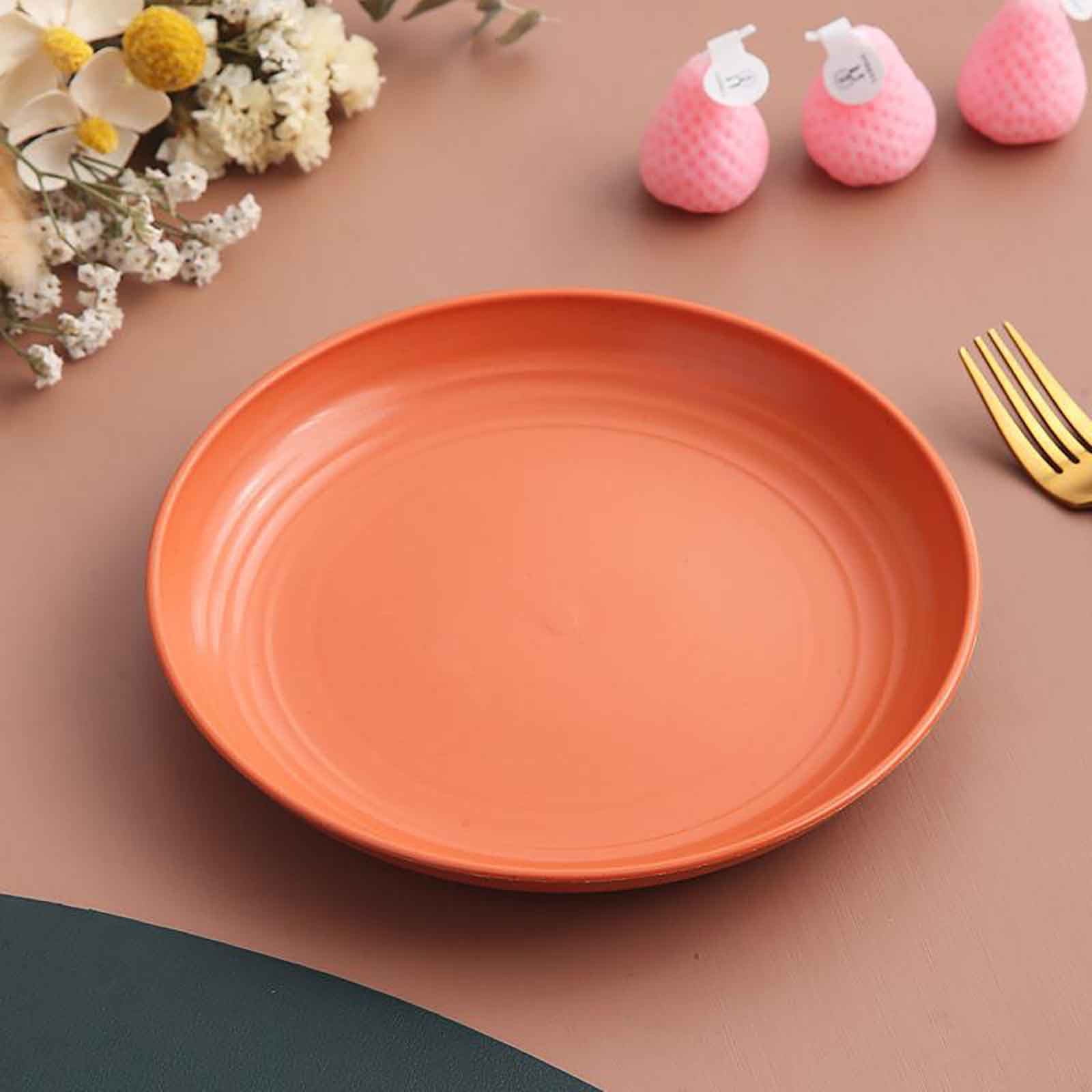 YOLOKE Small Appetizer Plates Wheat Straw Plates - Mini Plastic Plates ...