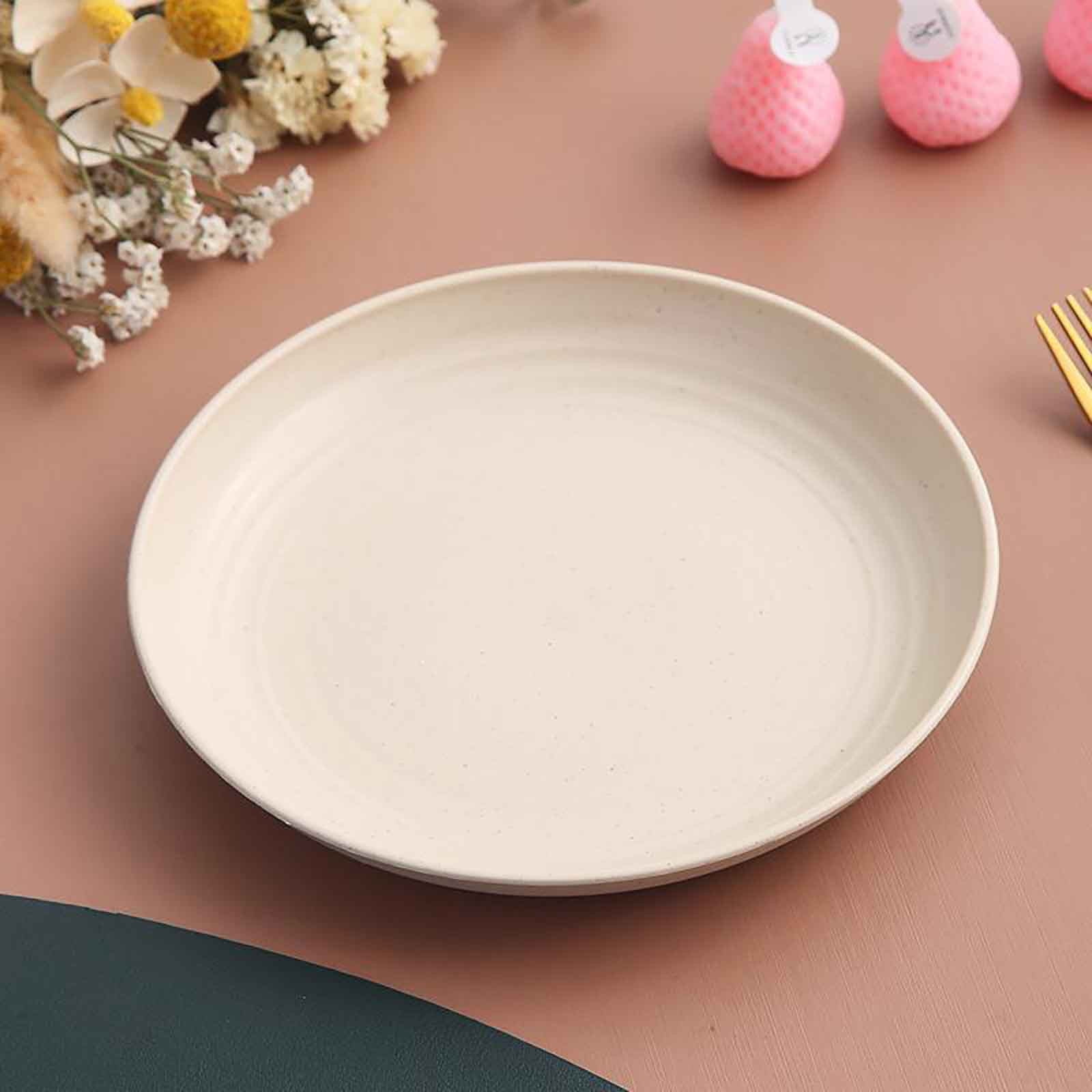 YOLOKE Small Appetizer Plates Wheat Straw Plates - Mini Plastic Plates ...