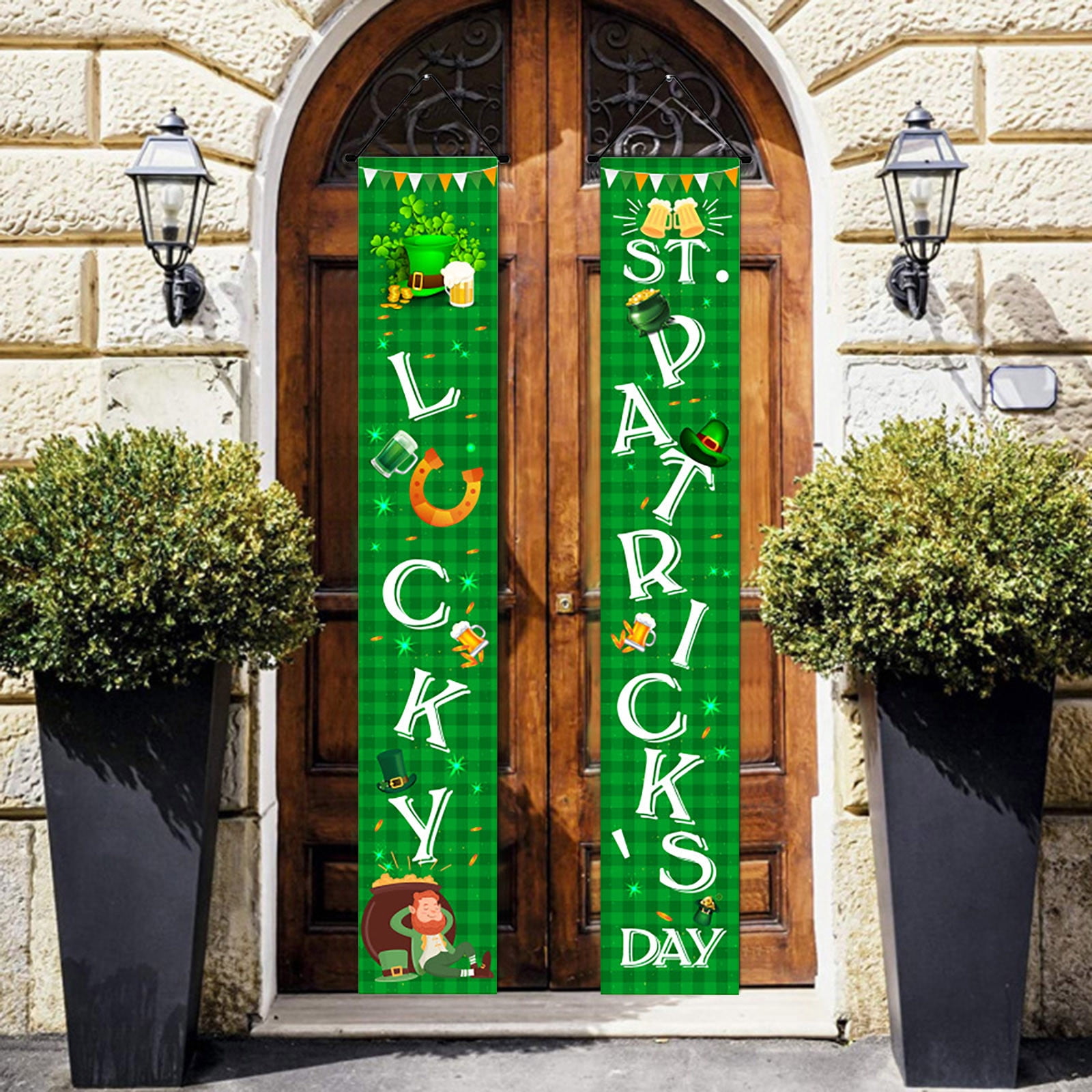 YOLOKE St. Patrick's Day Irish Welcome Home Porch Sign, Door Curtain ...