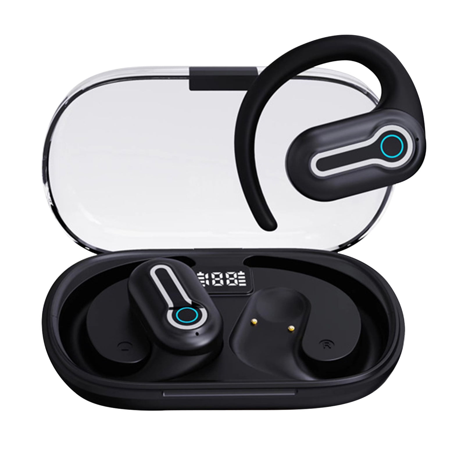 YOLOKE Wireless Bluetooth 5.3 Earbuds with Wireless Charging and Sweat ...