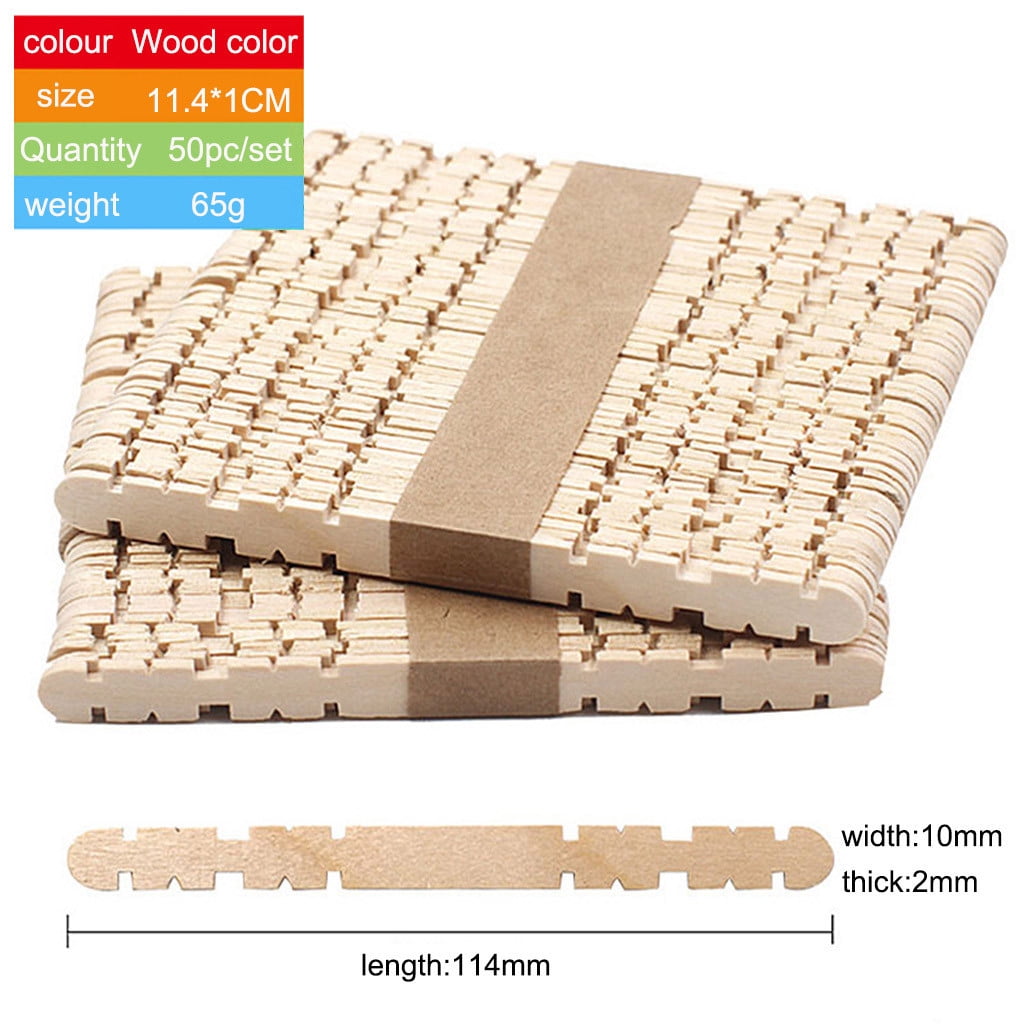 YOLOKE Wooden Popsicle Sticks for Crafts, Wooden Craft Sticks, Wide ...