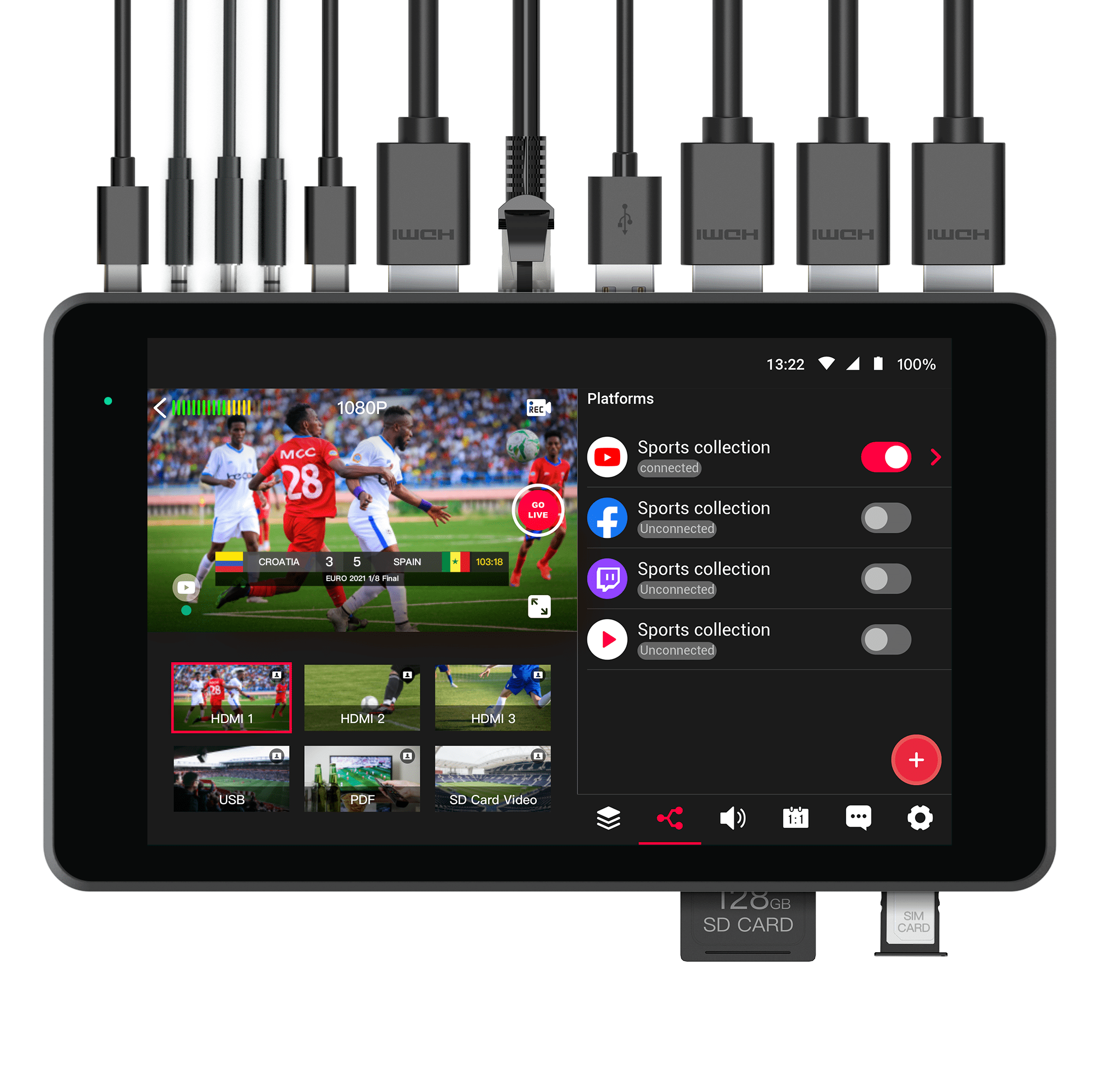 YOLOLIV YoloBox Pro,All-in-one Portable Multi-Cam Live Streaming Studio Encoder Recorder ...