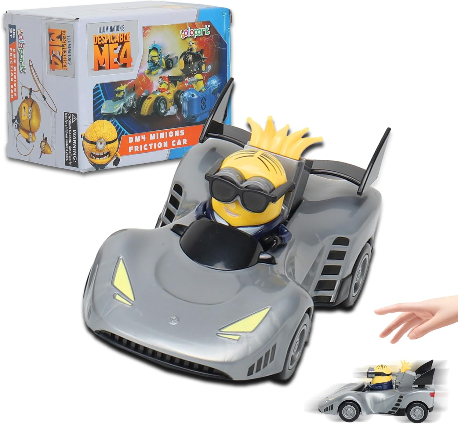 YOLOPARK Minions Despicable Me 4 Toys, AVL Minions Dave Agent Toy Cars ...