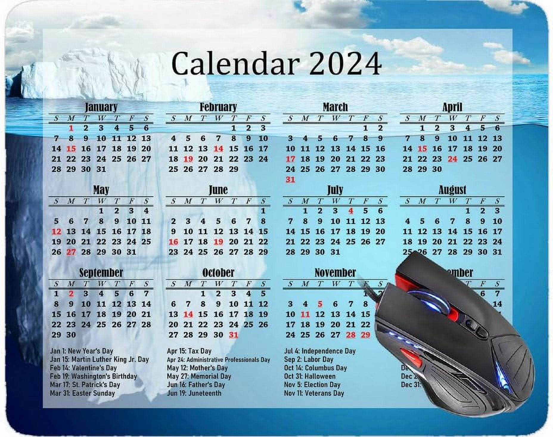 YOLU US 2024 Calendar Mouse Pad,Airplane Flight in The Mouse Pads ...