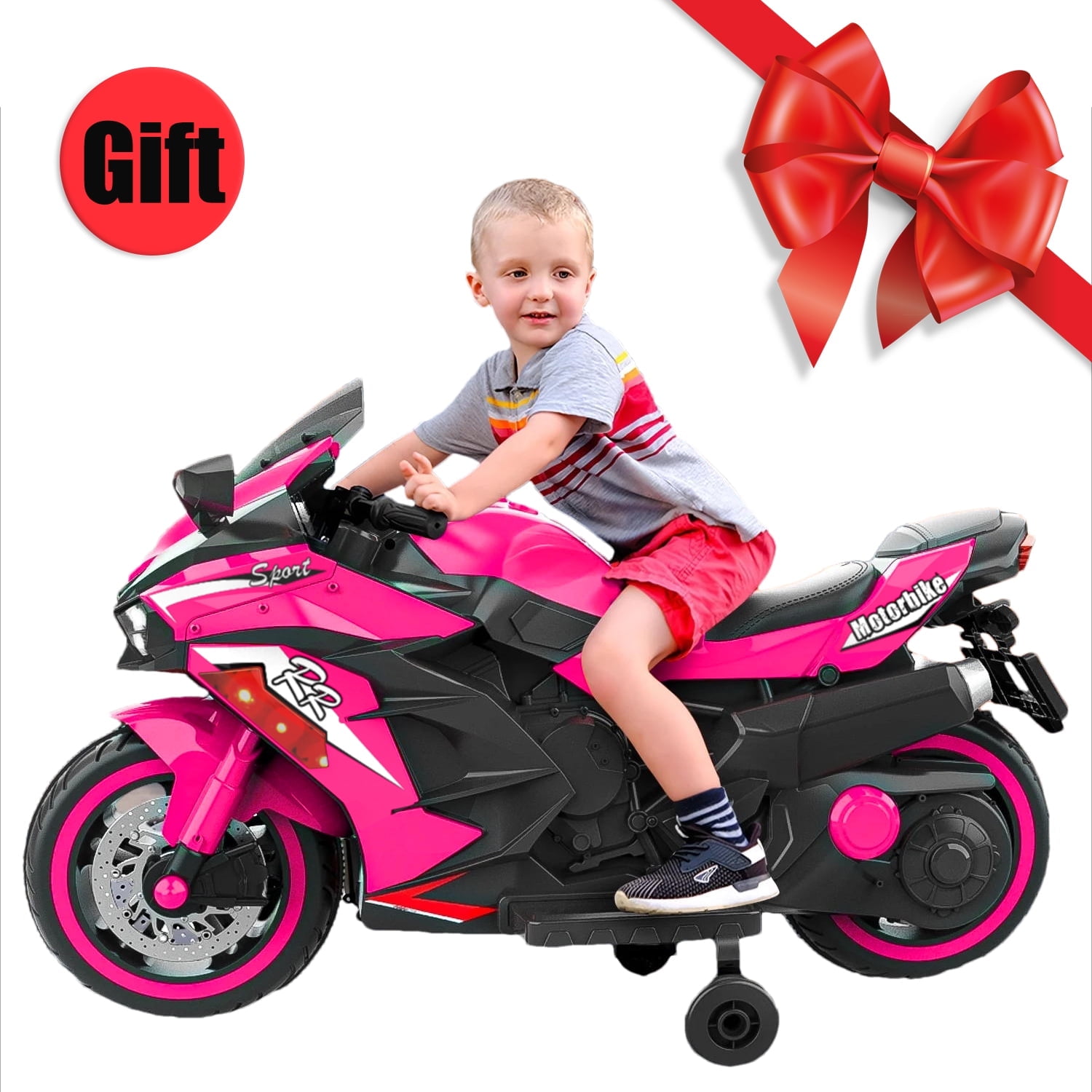 YOMYM 12V Ride on Motorcycle for Kids, Battery Powered 2 Wheels ...