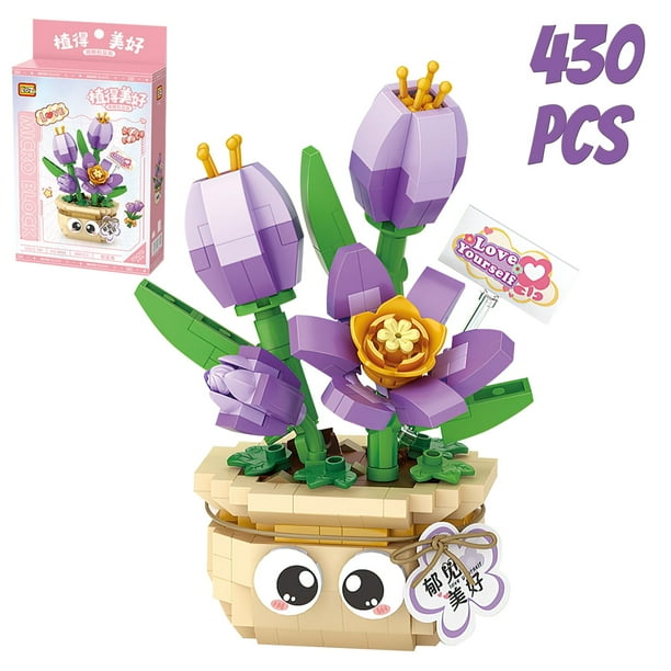 YOMYM Flower Bouquet Building Set - 430 Pieces Flowers Botanical ...
