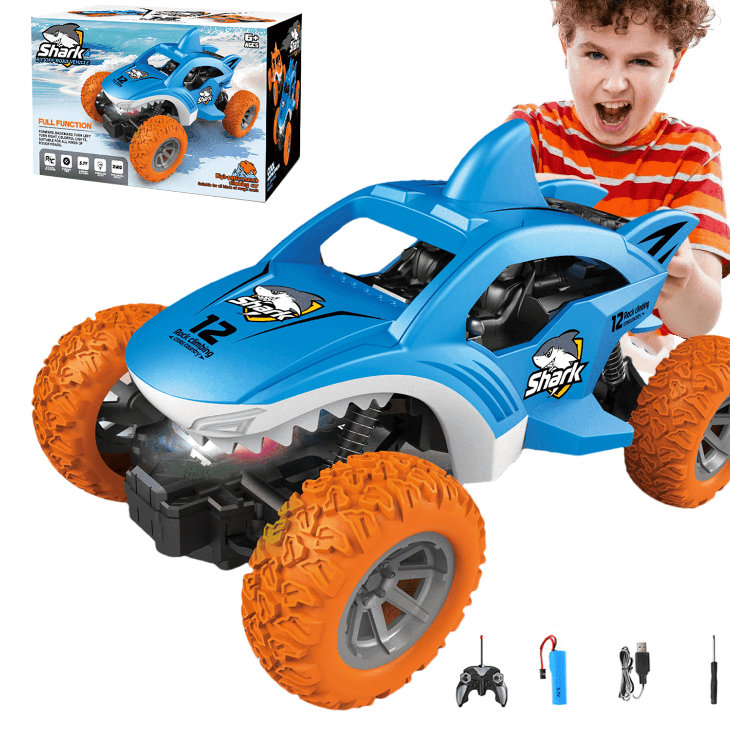 YOMYM Remote Control Car Monster Truck RC Cars Shark Toys for Boy Girl ...