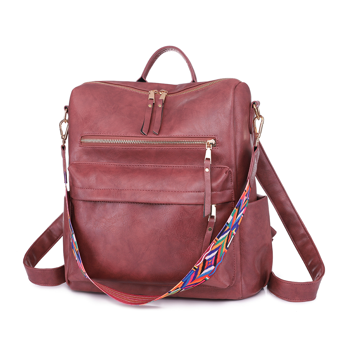 Le Donne Leather Convertible Backpack / Shoulder Bag AC-31 - Walmart.com